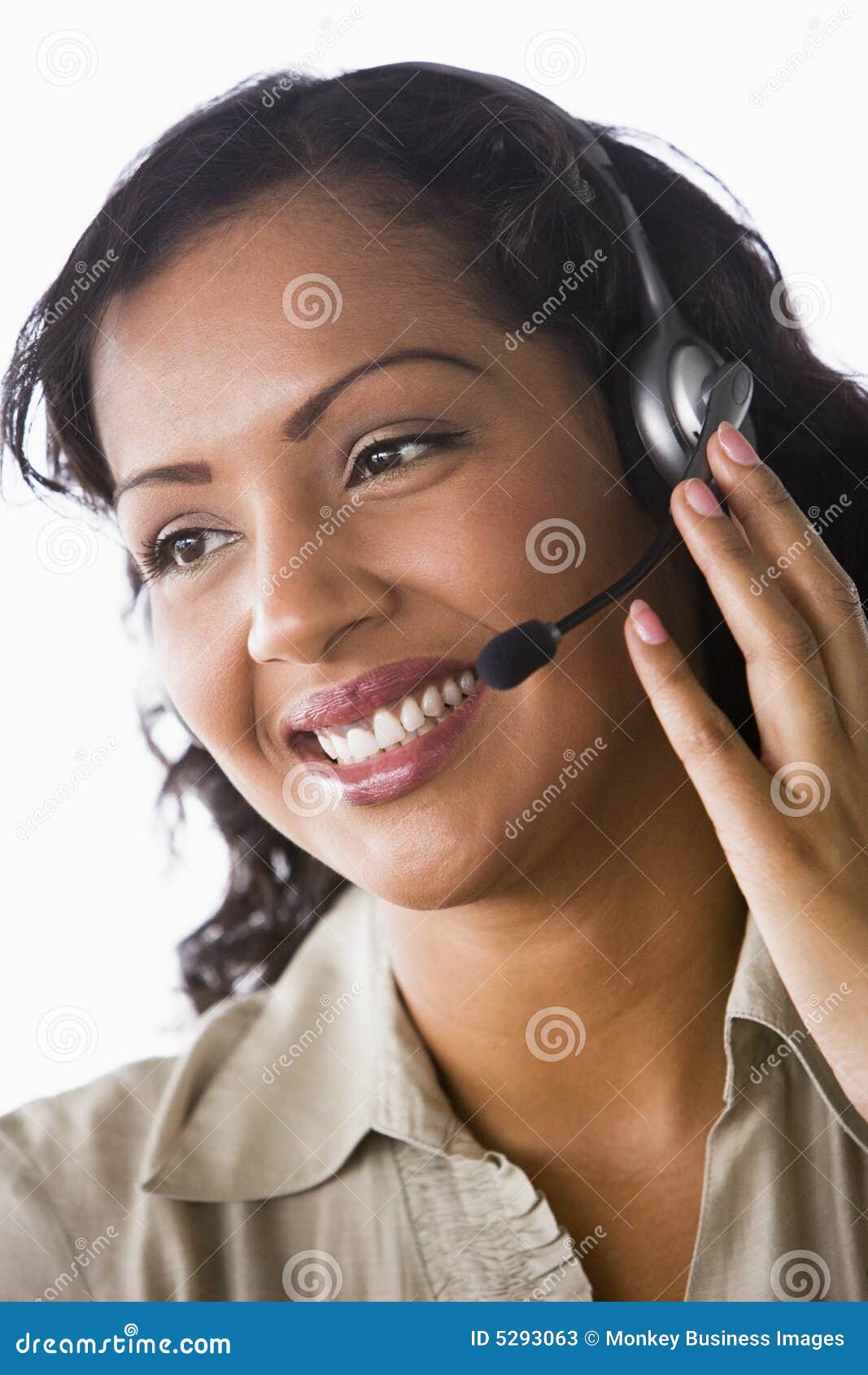 Female telesales worker stock image. Image of confident - 5293063