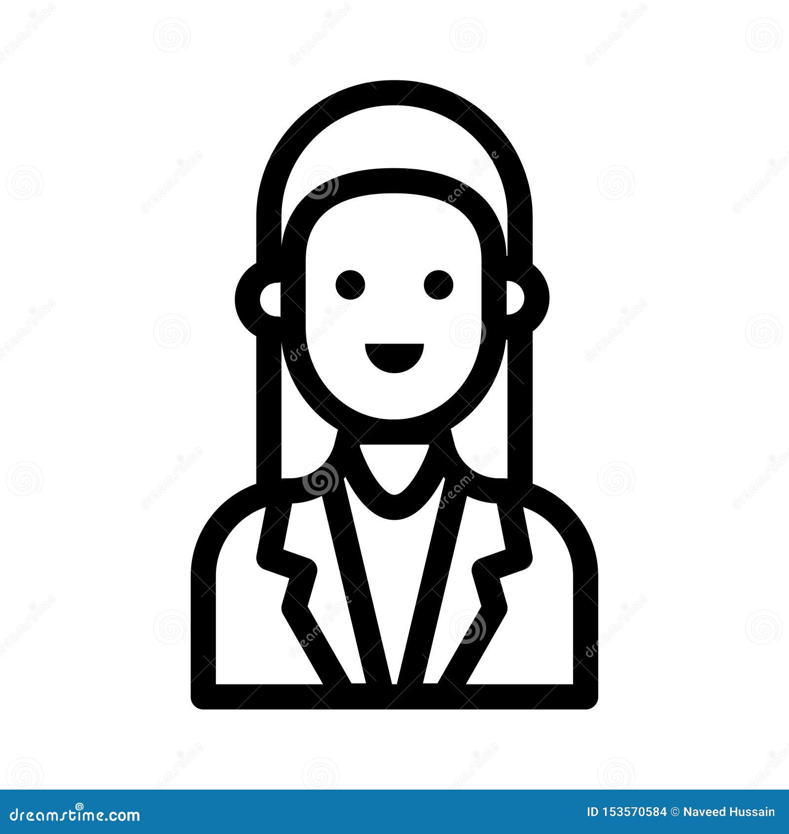 Female Thin Line Vector Icon Stock Vector - Illustration of development ...