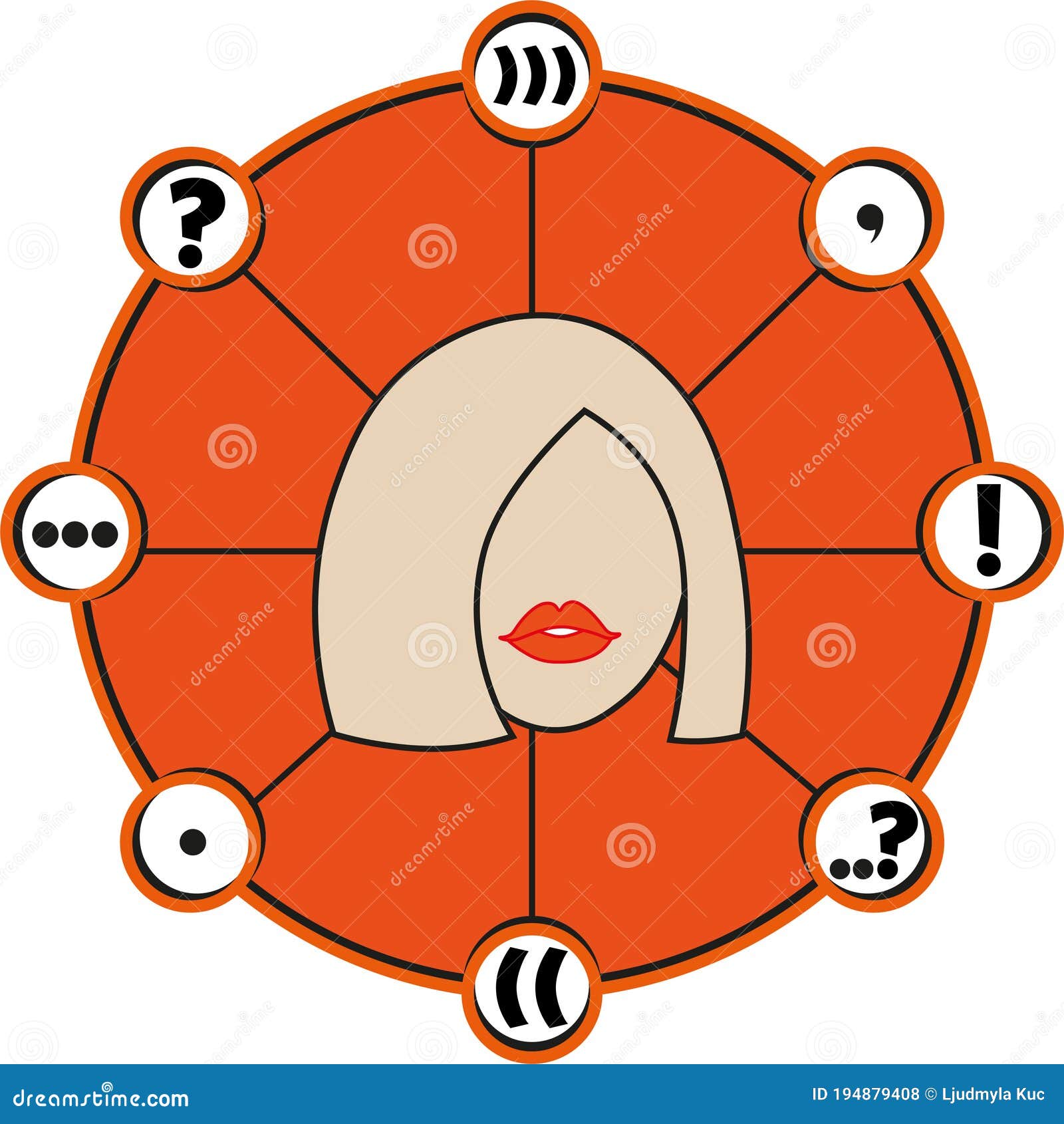 Female Thoughts Vector Illustration Stock Vector - Illustration of mark ...