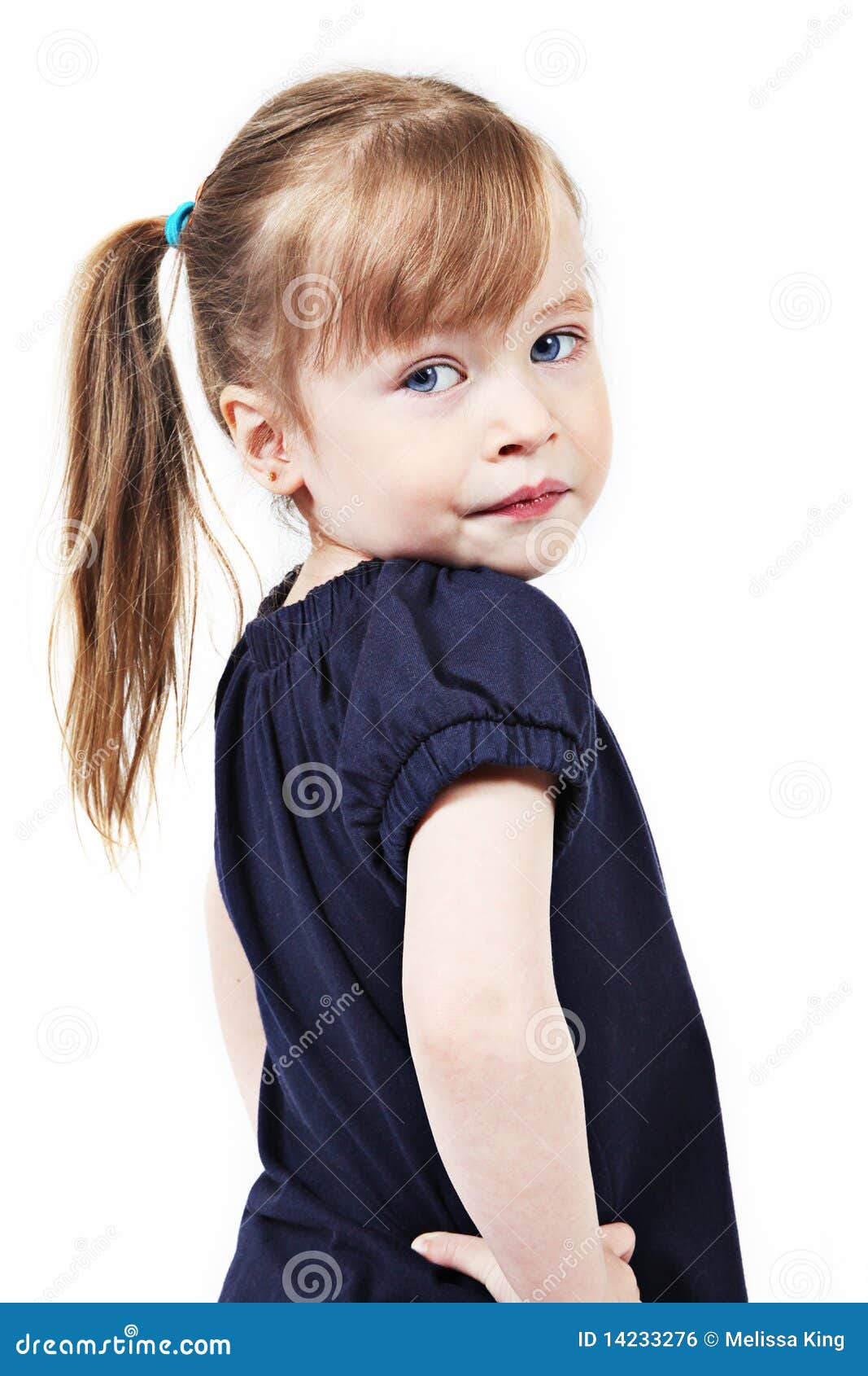 Female Toddler with Ponytail Stock Photo - Image of female, adorable ...