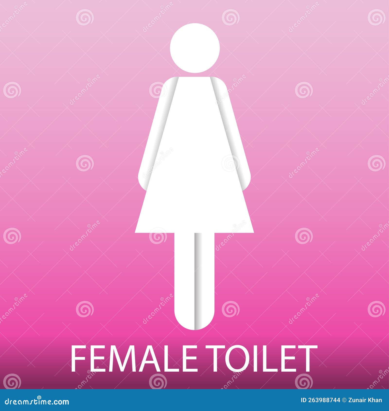 Female Toilet Sign, Pink Background, Female Sign, Vector Pro Stock ...