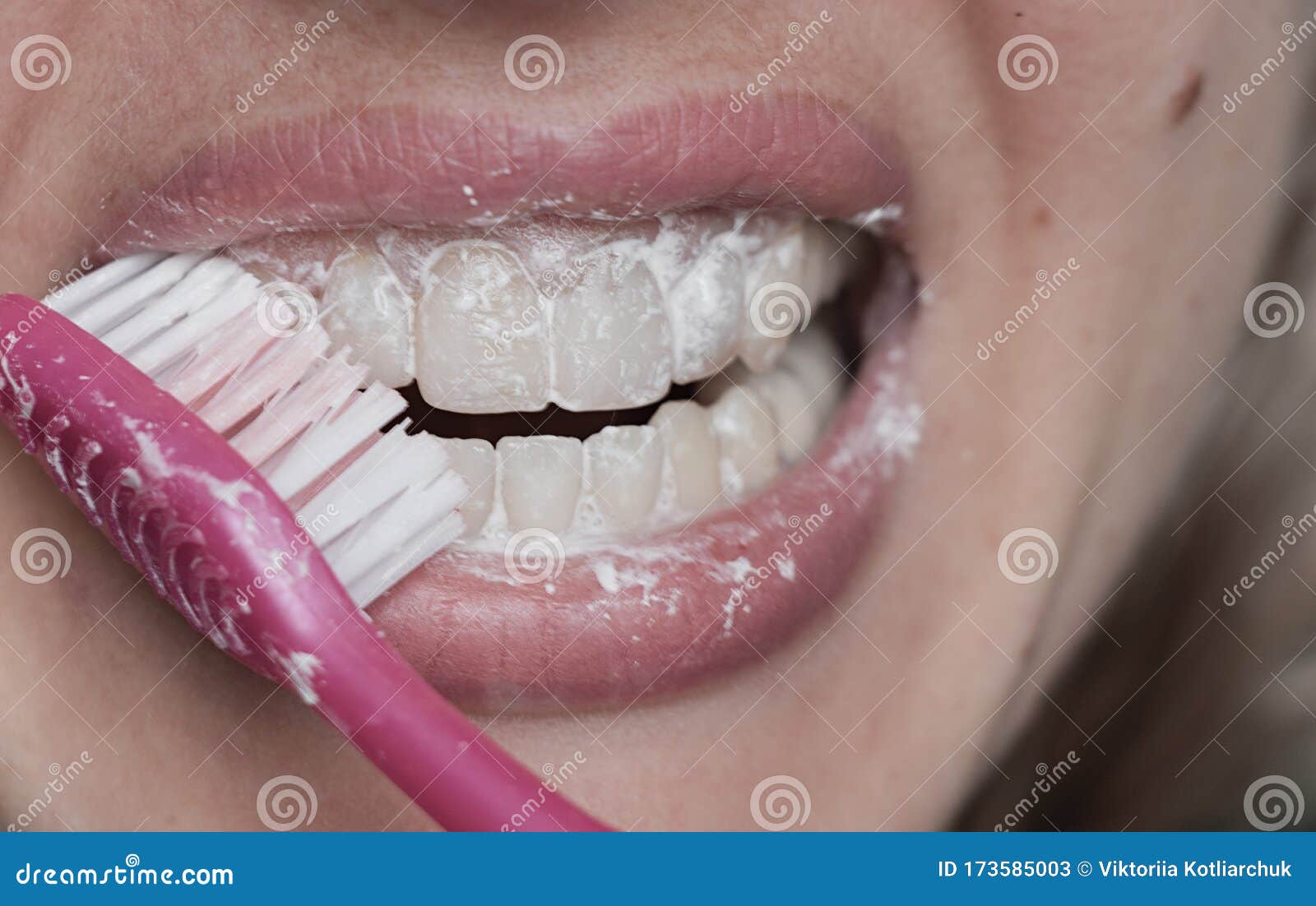 Female in Toothpaste Closeup on an Isolated Background Stock Image ...