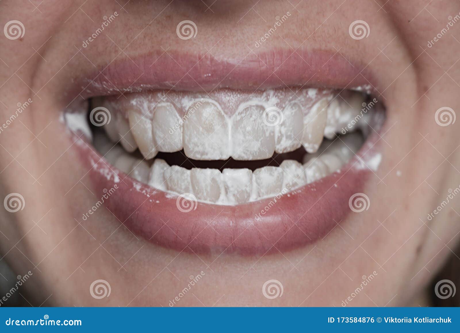 Female in Toothpaste Closeup on an Isolated Background Stock Photo ...