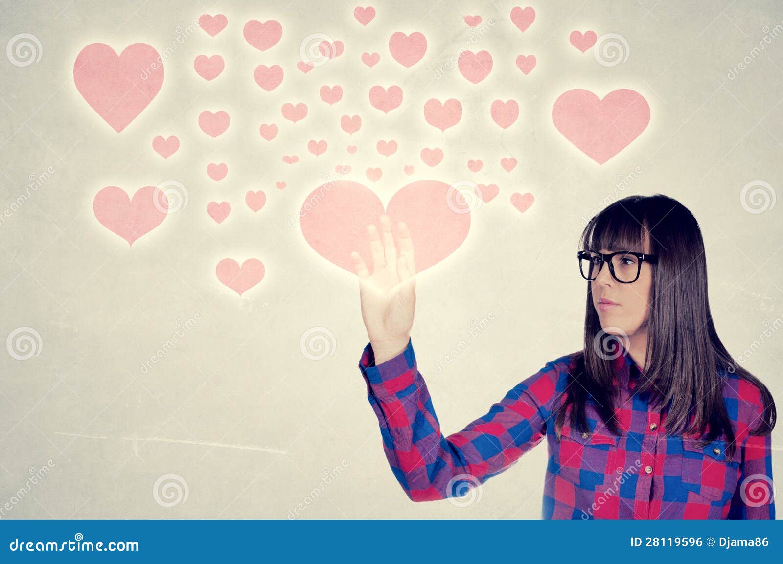 Female touching the heart stock photo. Image of love - 28119596