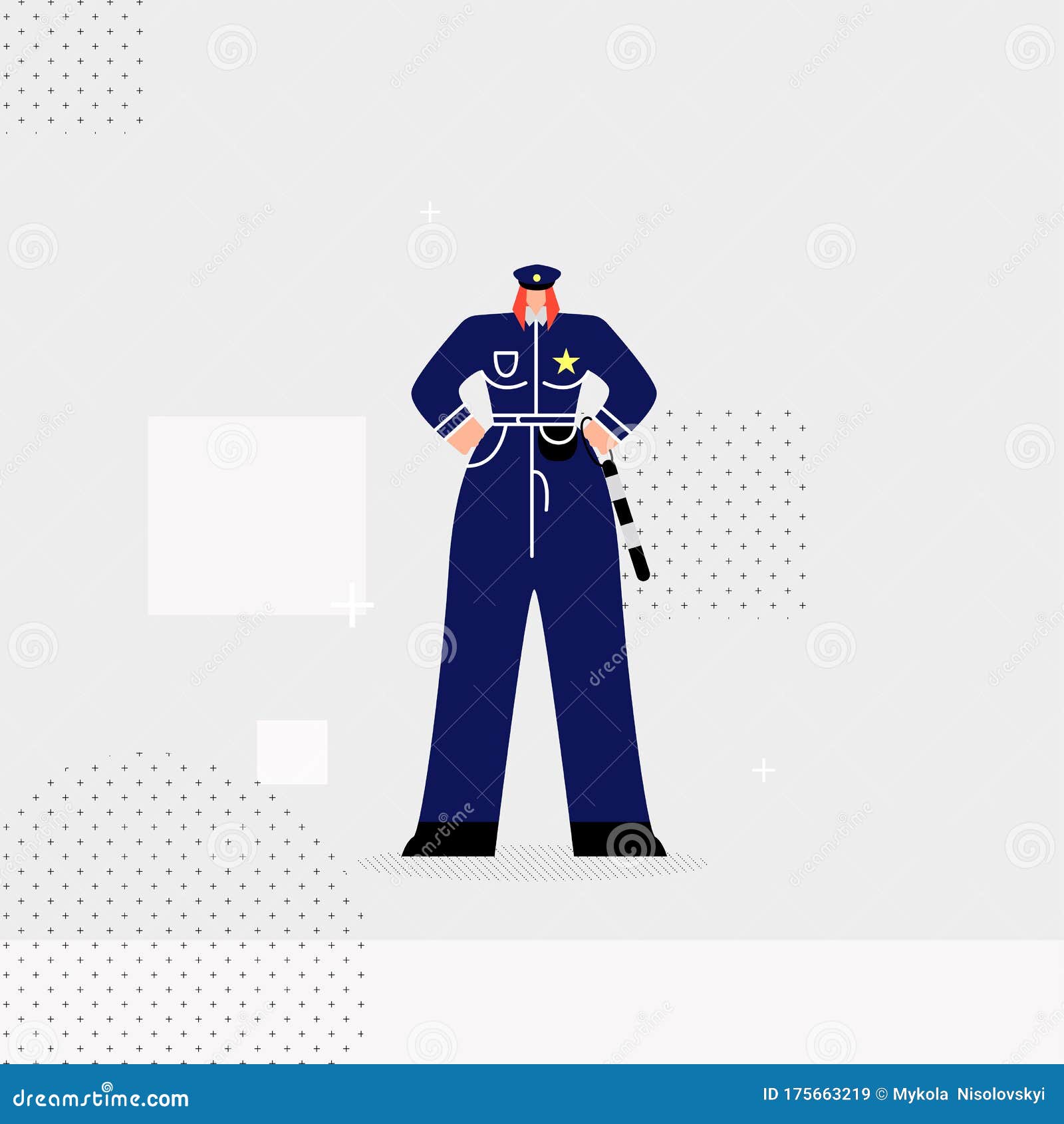 Female Traffic Controller Flat Vector Illustration Stock Vector ...