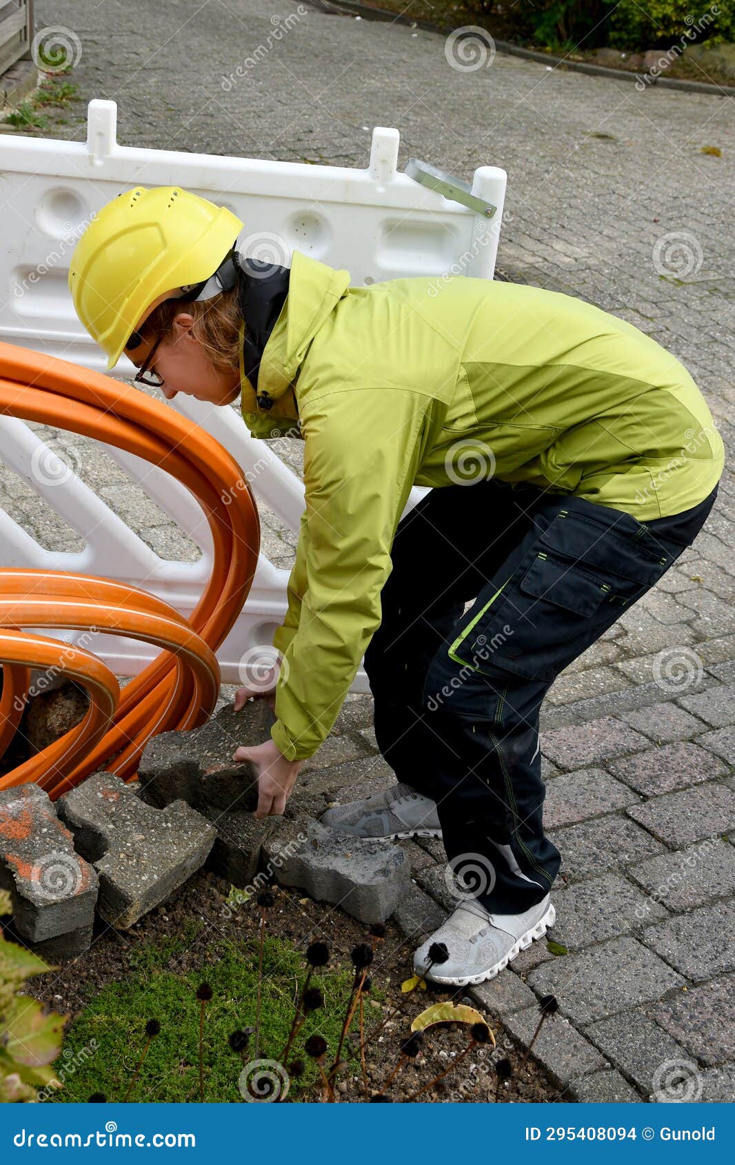 Female Trainee at Work at the Roadworks Stock Photo - Image of cute ...
