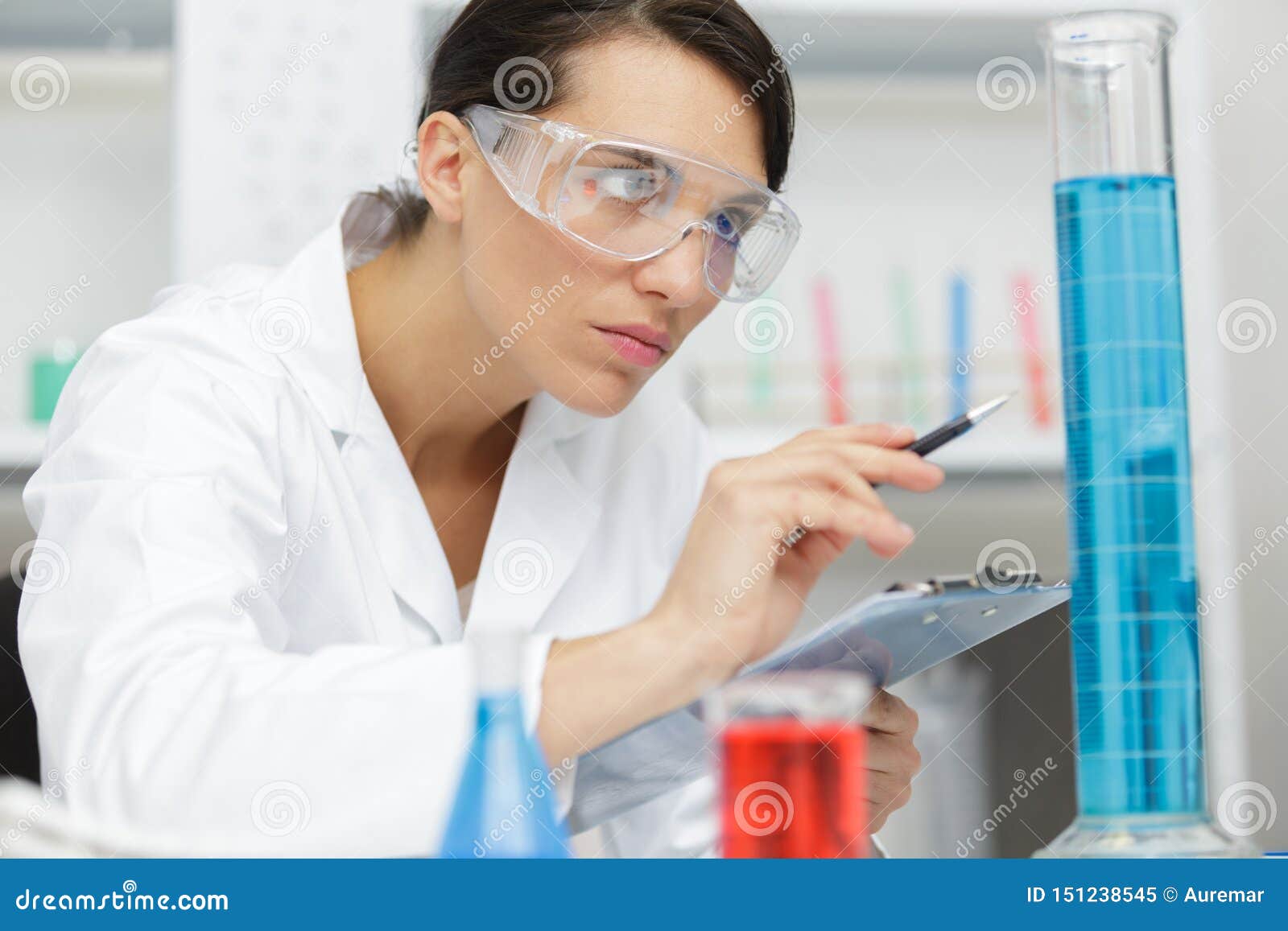 Female Trainee Working with Chemical Liquids in Lab Stock Image - Image ... Female Trainee Working with Chemical Liquids in Lab Stock Image - Image ...