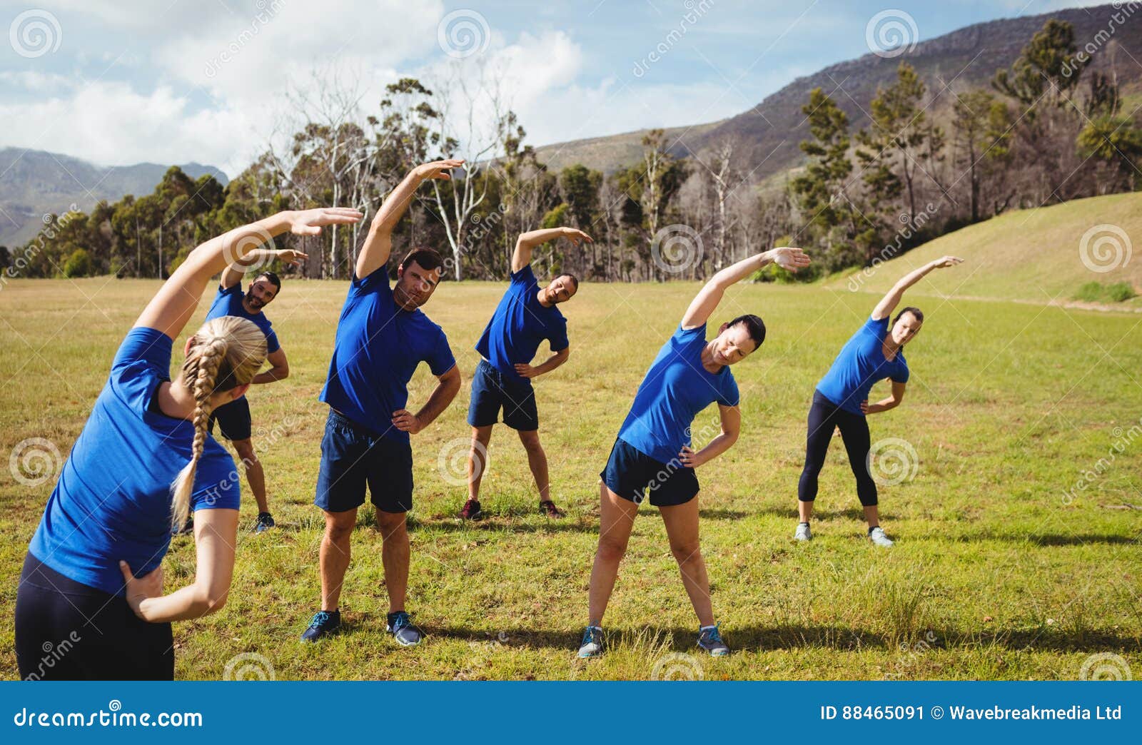 Female Trainer Giving Training To Fit People Stock Image - Image of ...