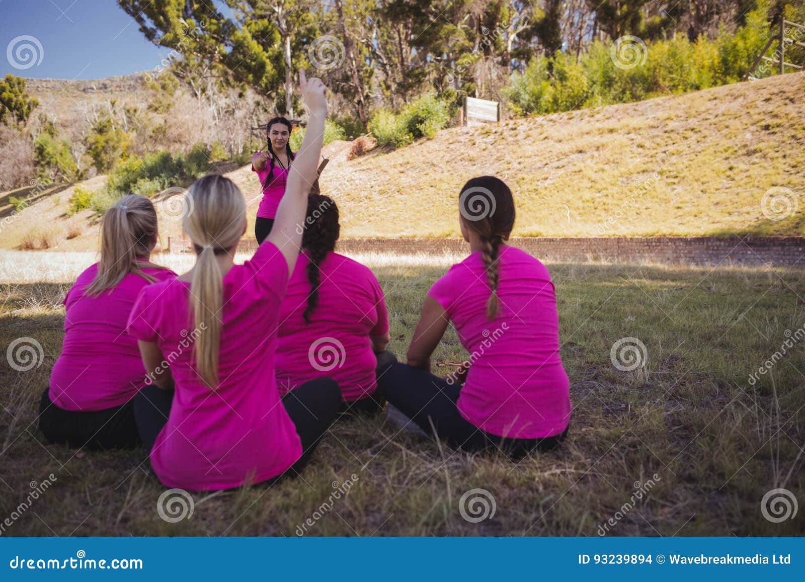 Female Trainer Instructing Women in the Boot Camp Stock Photo - Image ...