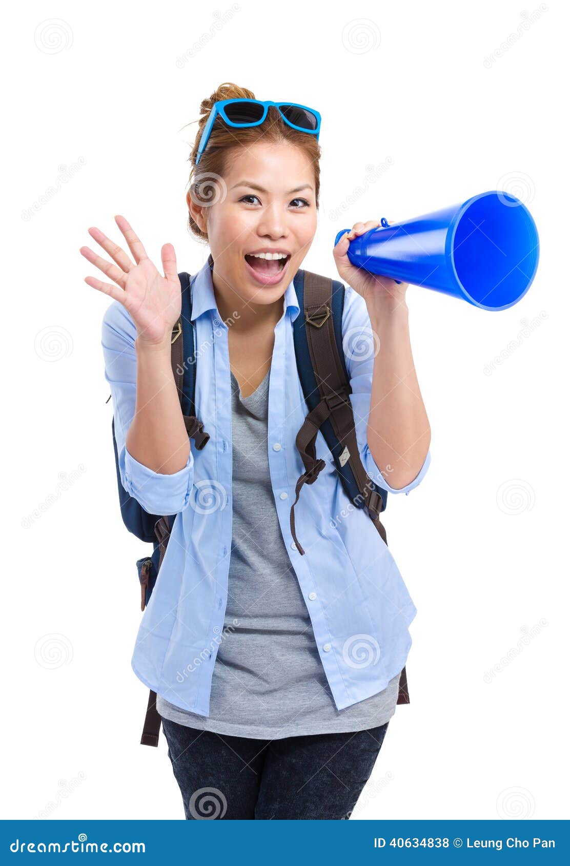 Female Travel with Megaphone Stock Photo - Image of megaphone, girl ...