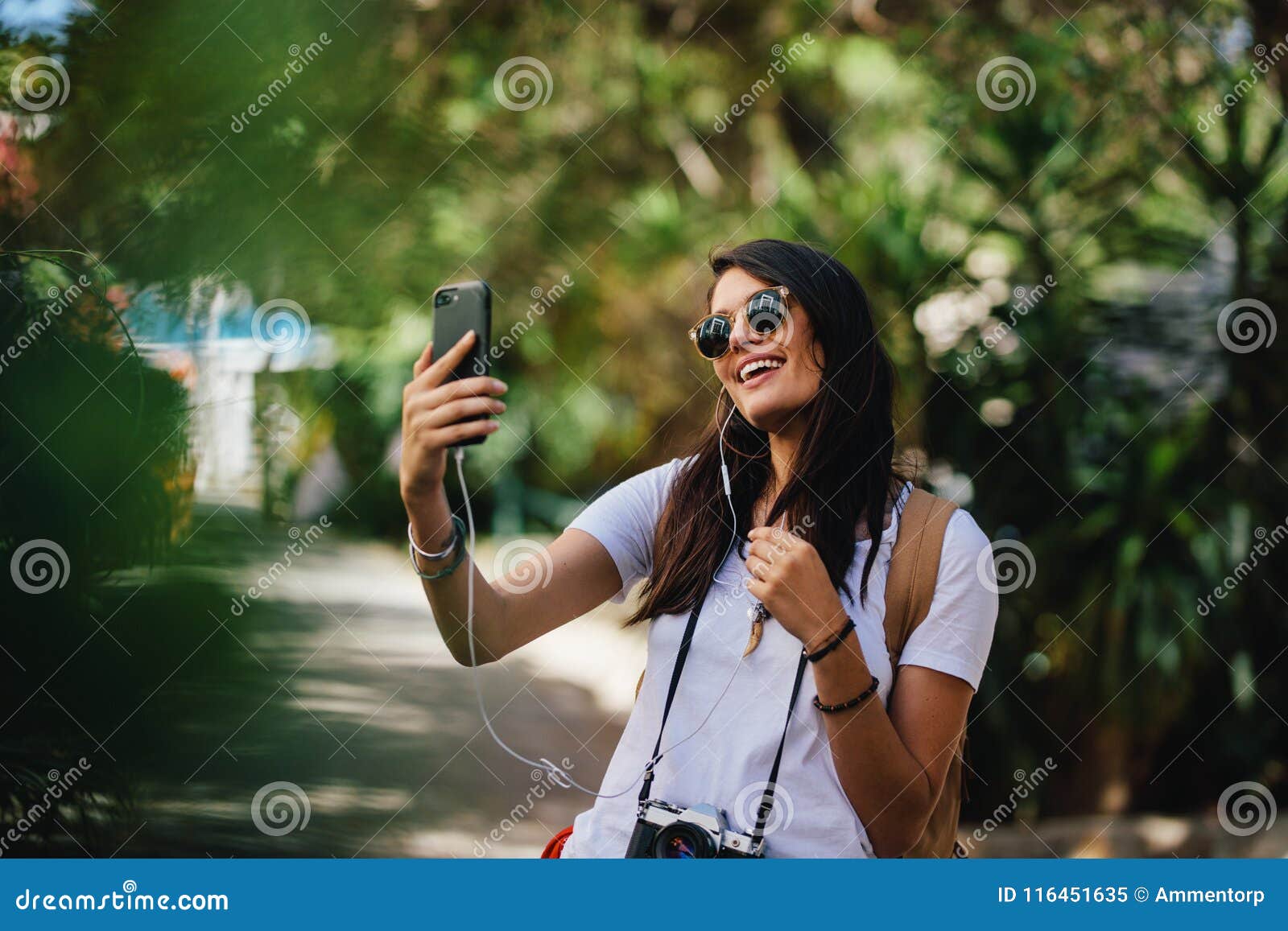 Female Traveler Taking Selfie Stock Image Image Of Selfie Summer