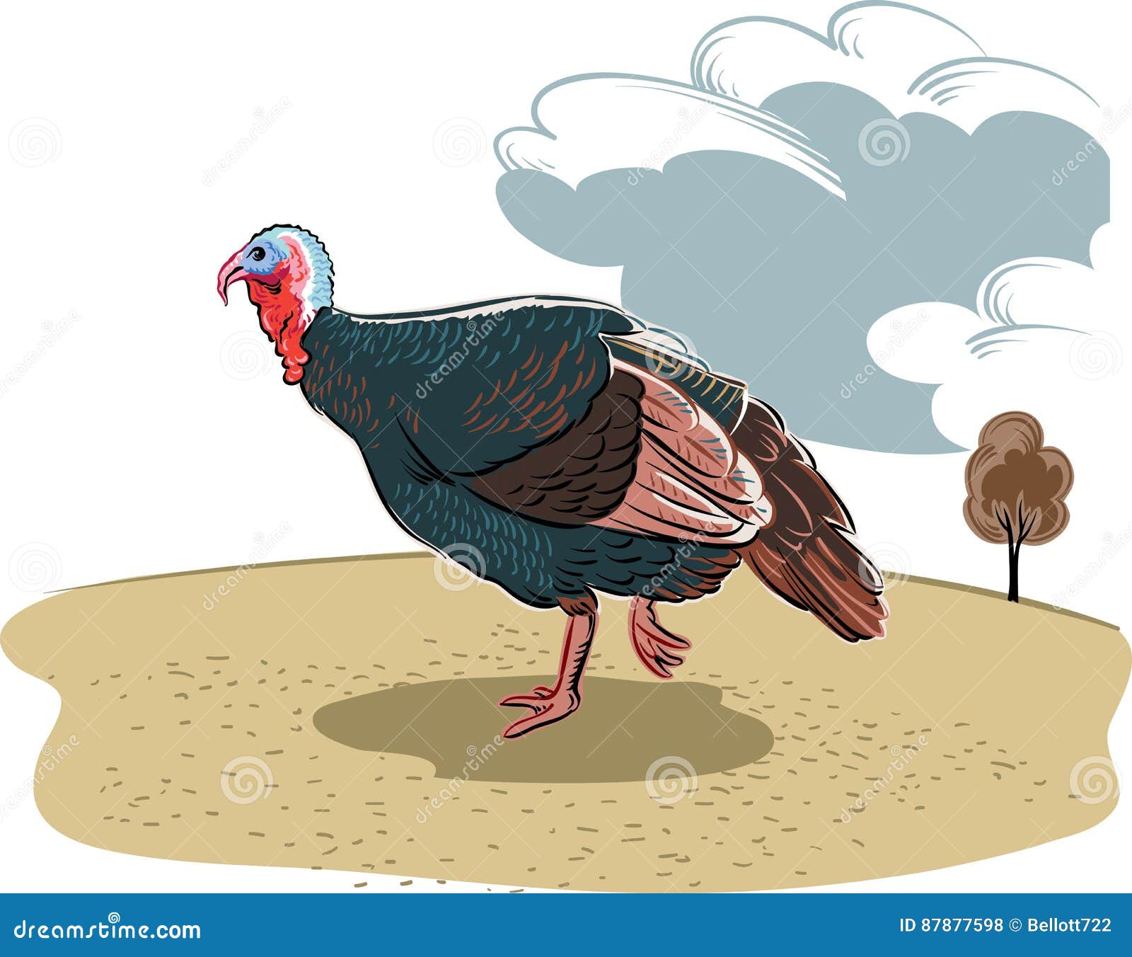 A female turkey stock illustration. Illustration of farm - 87877598
