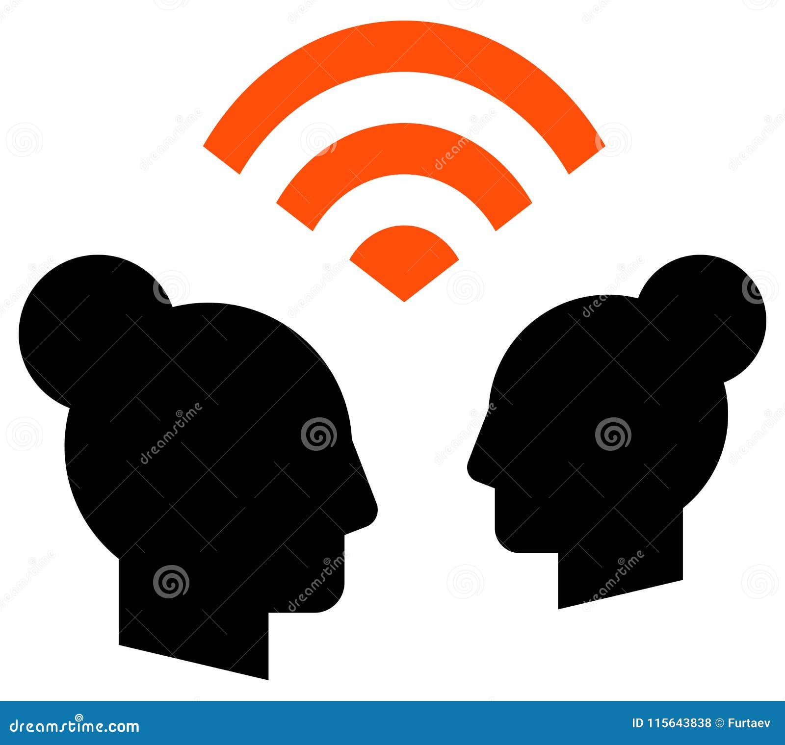 Female twin telepathy icon stock vector. Illustration of brainstorming ...