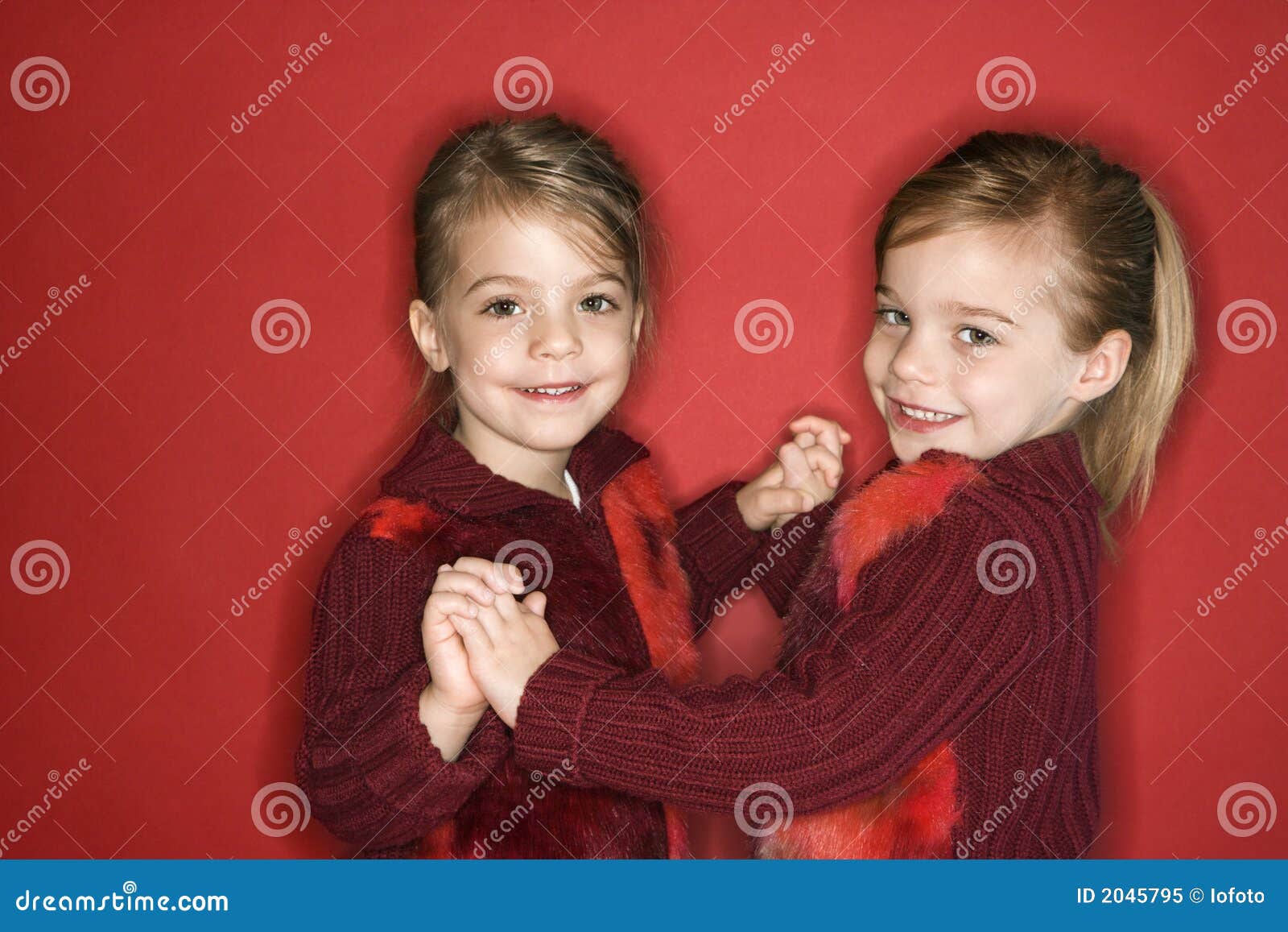 Female twins dancing. stock image. Image of horizontal - 2045795