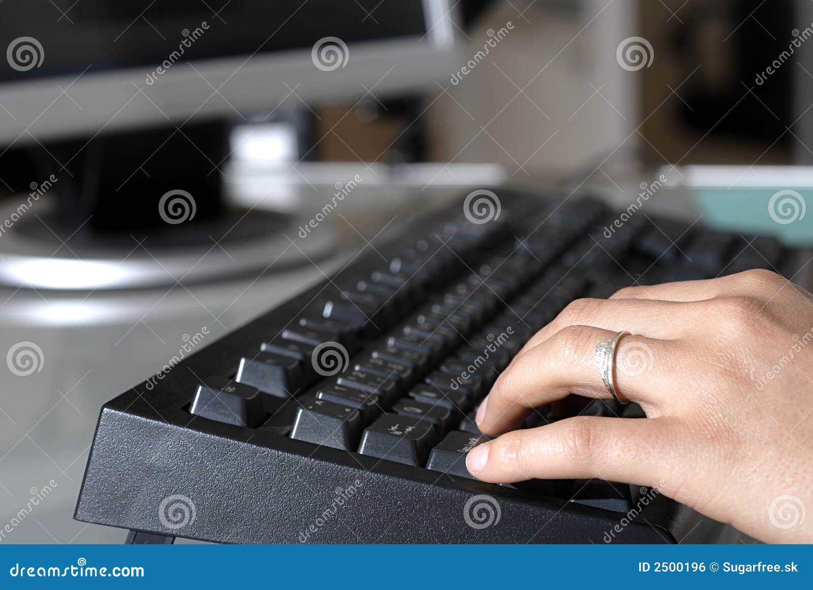 Female typing on keyboard stock photo. Image of business - 2500196