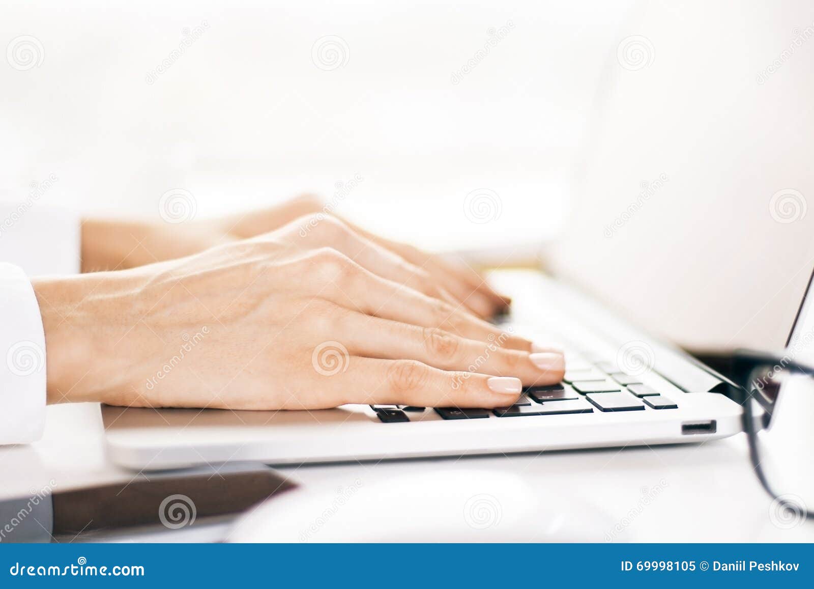 Female typing side stock image. Image of close, closeup - 69998105