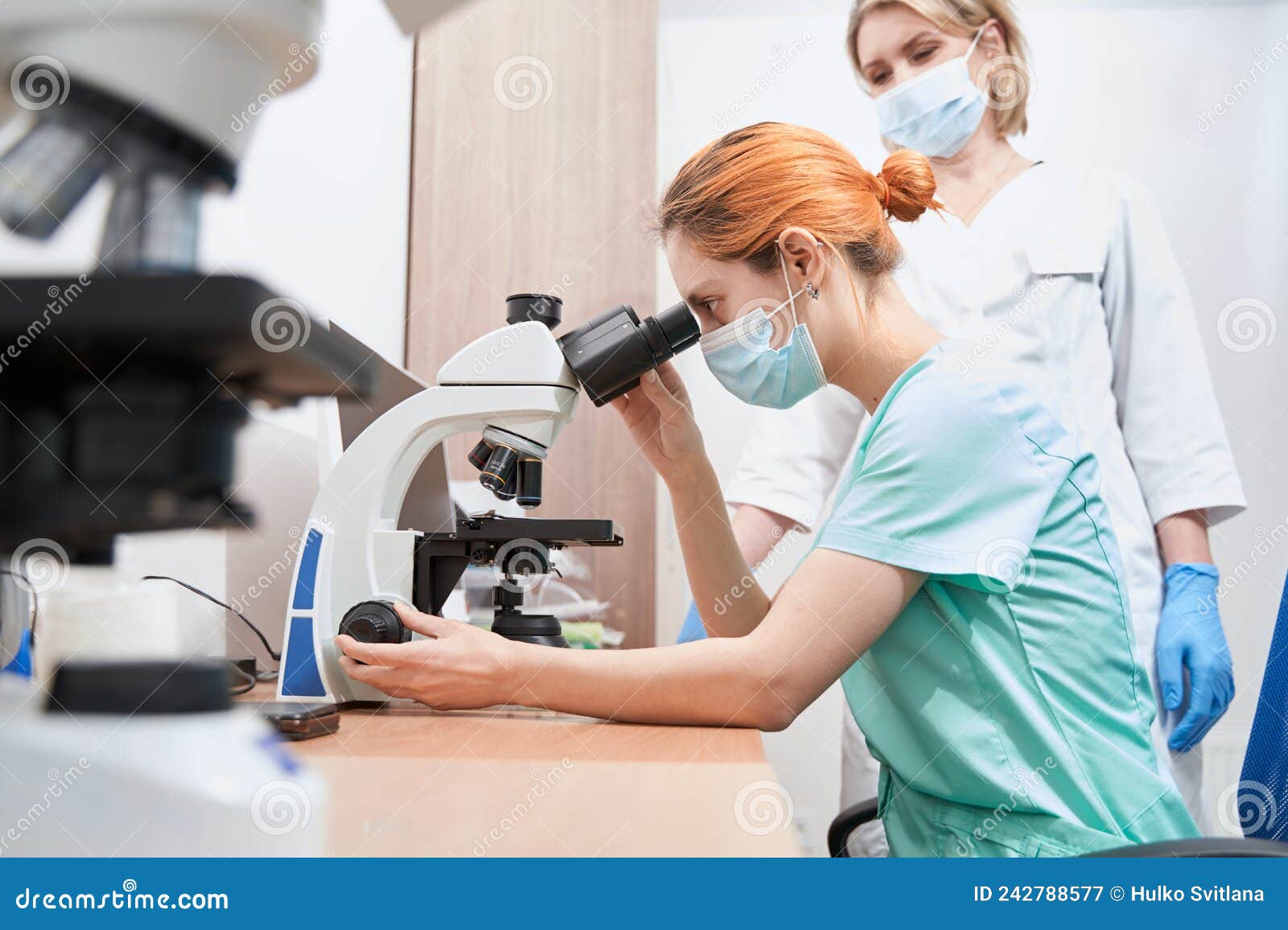 Lady Doing Laboratory Research in the Hospital Stock Image - Image of ...