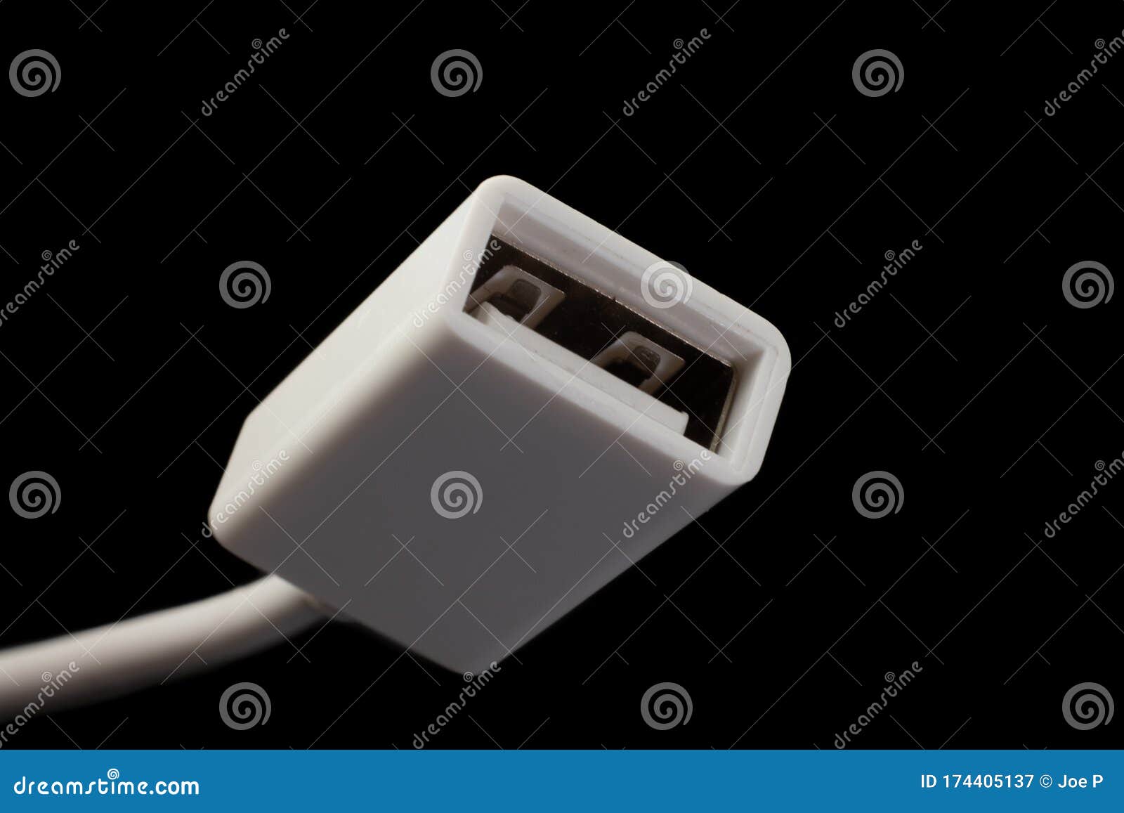 Female USB Plug on a White Cable, Standard Type a Connector Stock Image ...