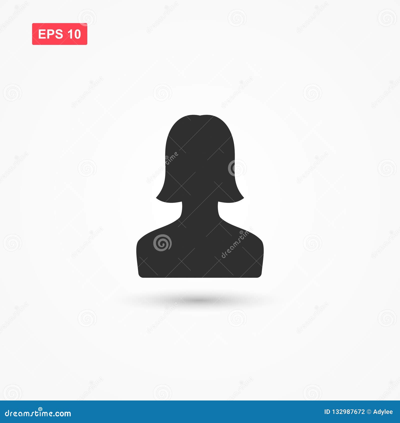 Female User Account Icon Vector Stock Vector - Illustration of trendy ...