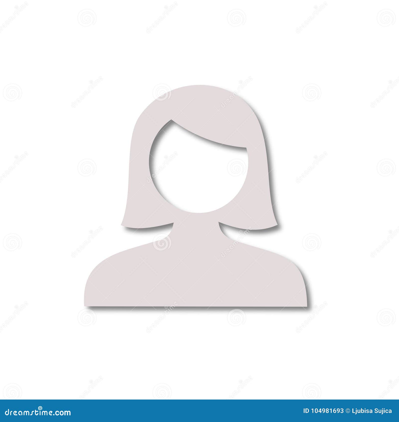 Female user avatar icon stock vector. Illustration of comment - 104981693