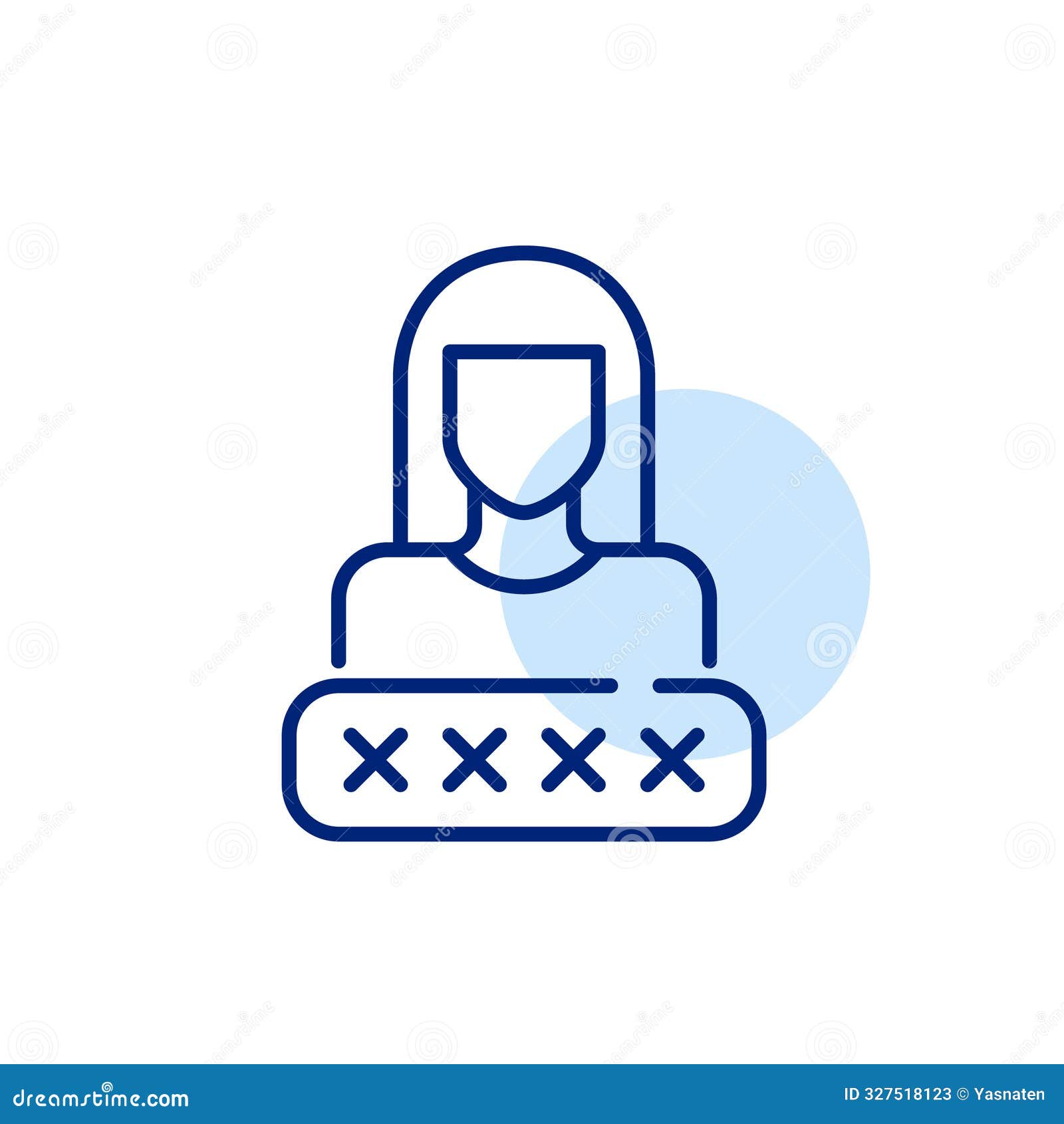 Female User Avatar and Password Input Box. Secure User Login. Pixel ...
