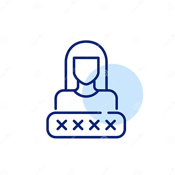 Female User Avatar and Password Input Box. Secure User Login. Pixel ...