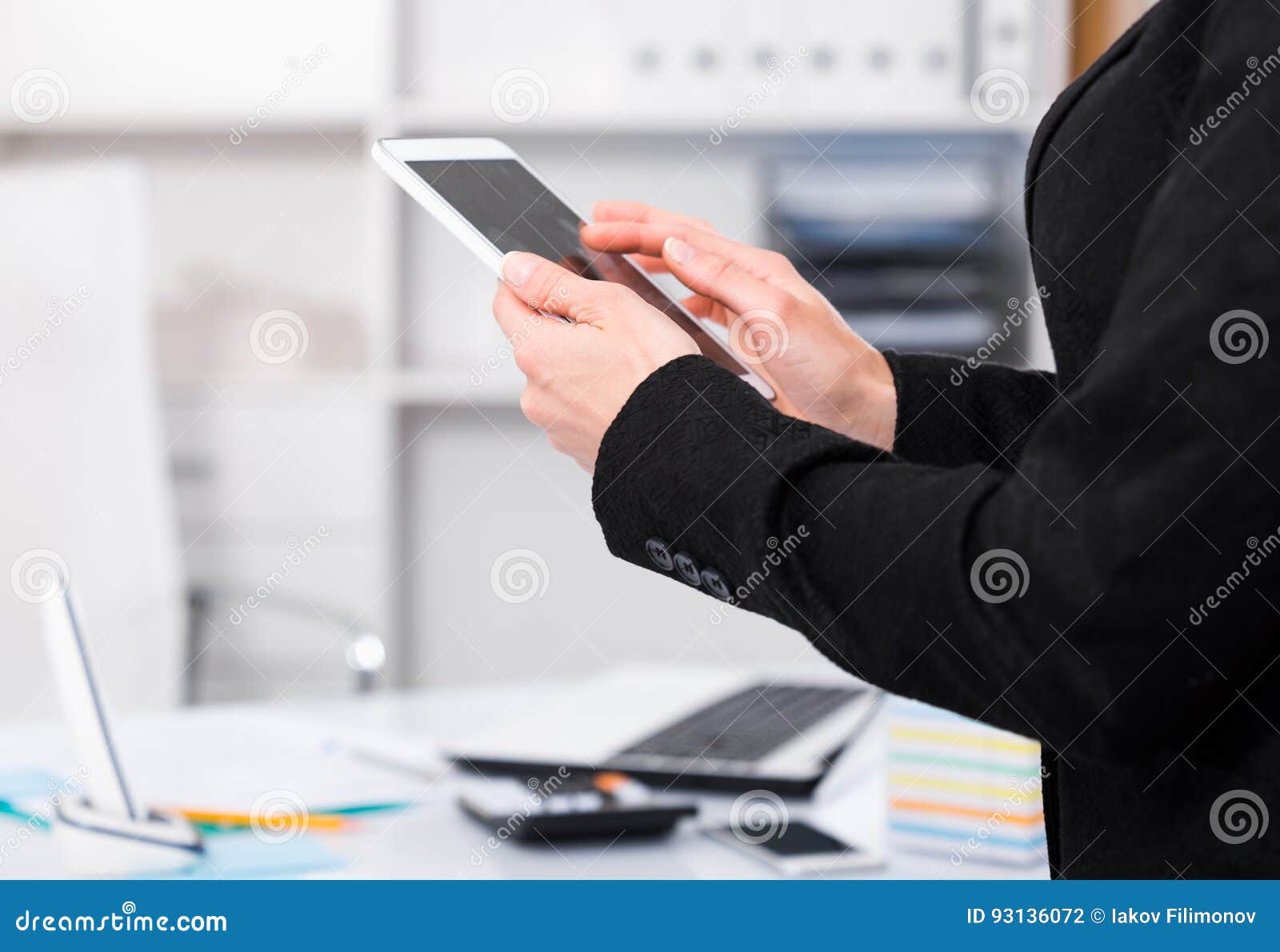 Female User of High Modern Technology Stock Photo - Image of hand ...