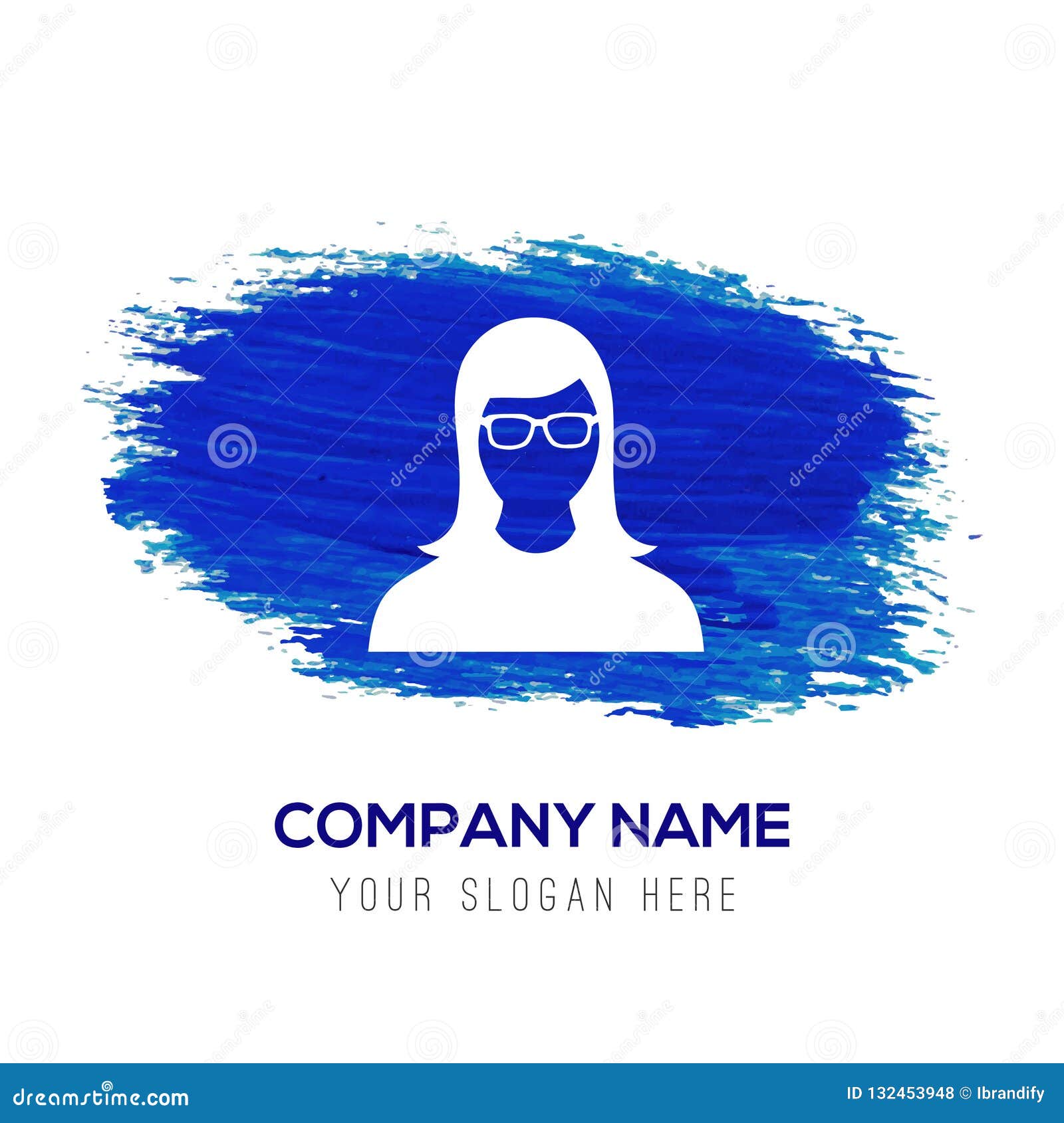 Female User Icon - Blue Watercolor Background Stock Vector ...
