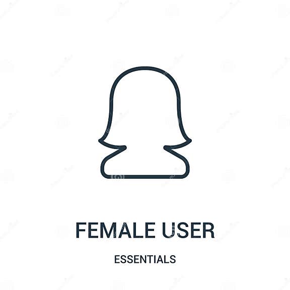 Female User Icon Vector from Essentials Collection. Thin Line Female ... Female User Icon Vector from Essentials Collection. Thin Line Female ...