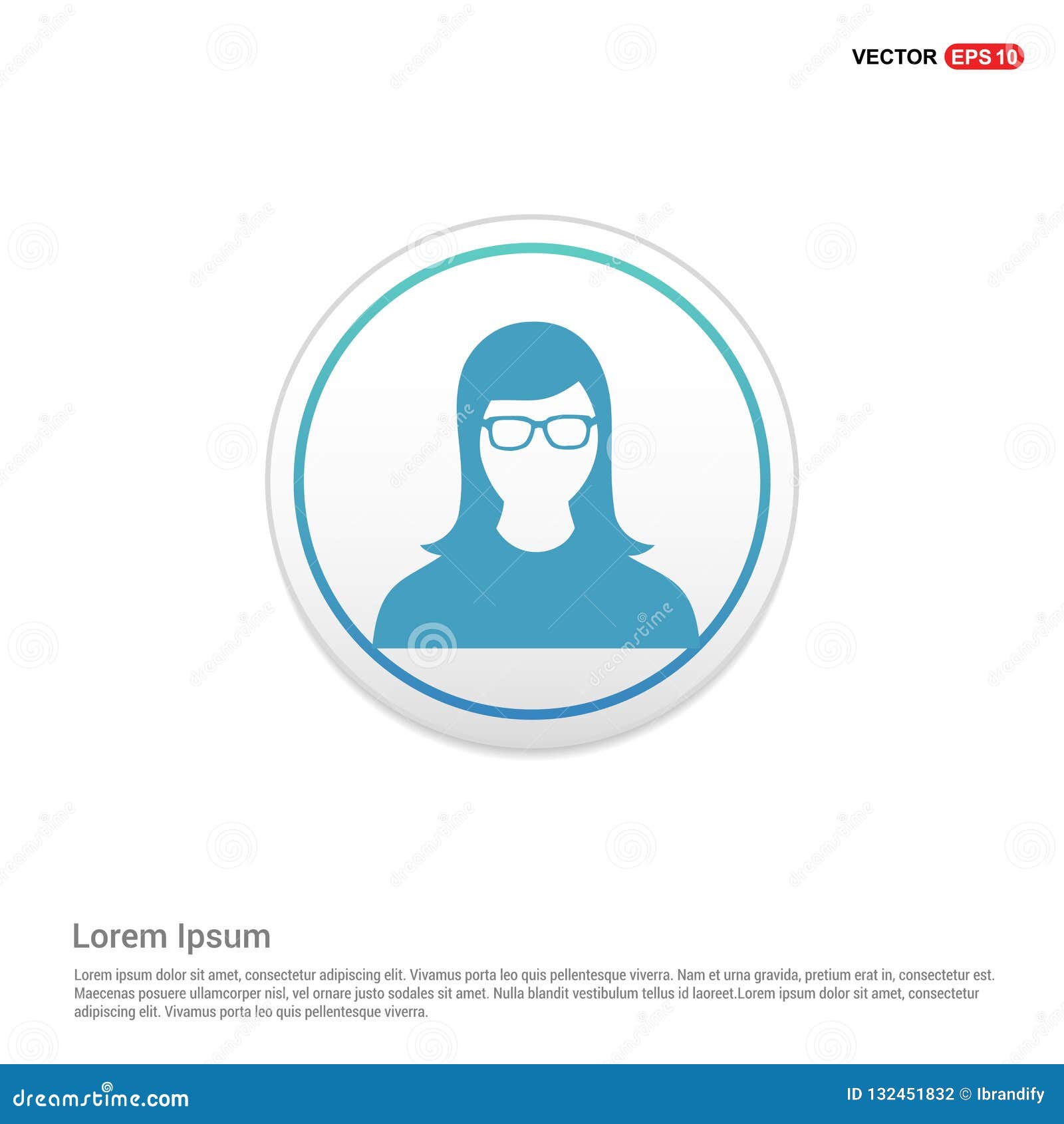Female User Icon - White Circle Button Stock Vector - Illustration of ...