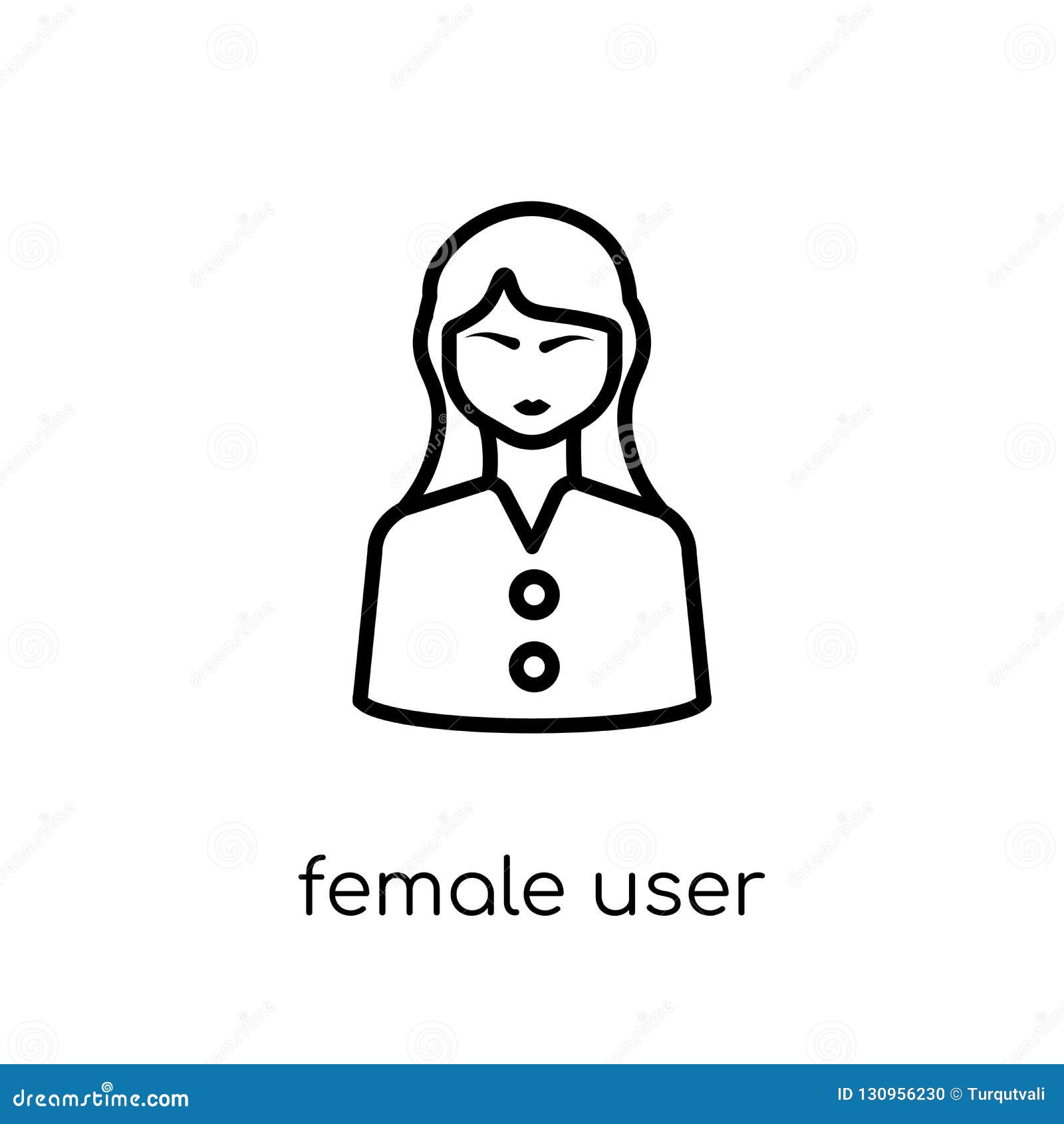 Female User Management Icon. Trendy Modern Flat Linear Vector Fe Stock ...