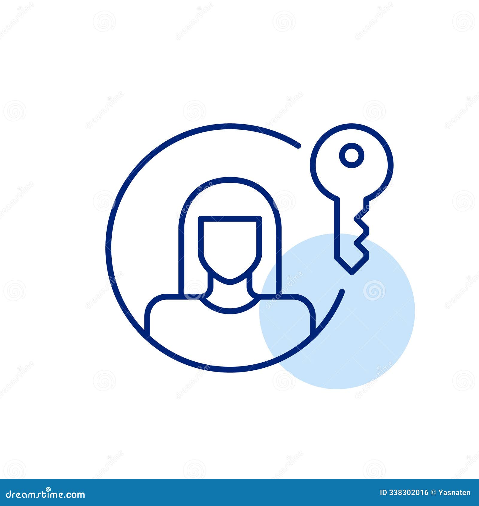 Female User Profile Picture with Key. Secure Login Methods and ...