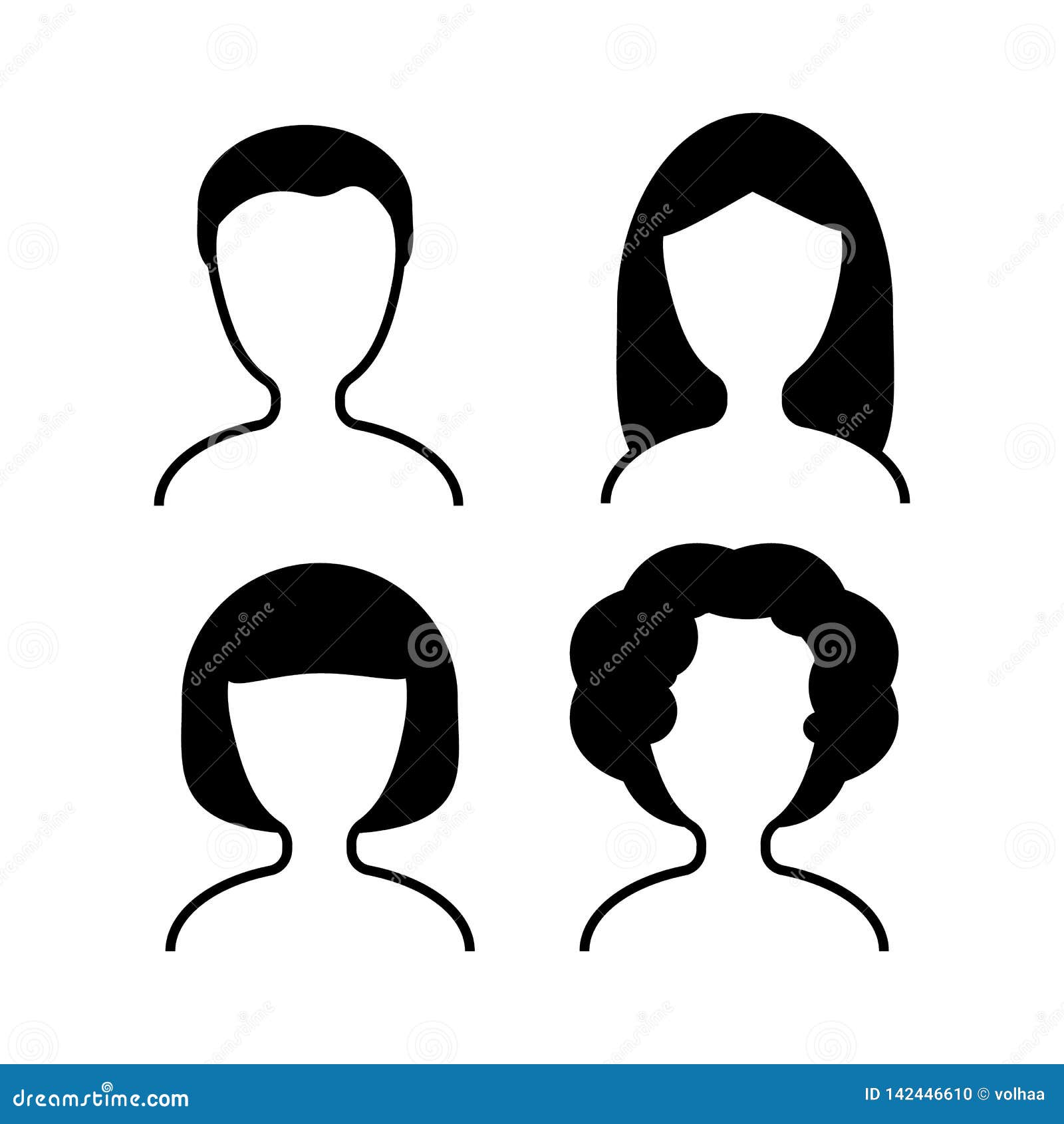 Female users vector icons stock vector. Illustration of female - 142446610