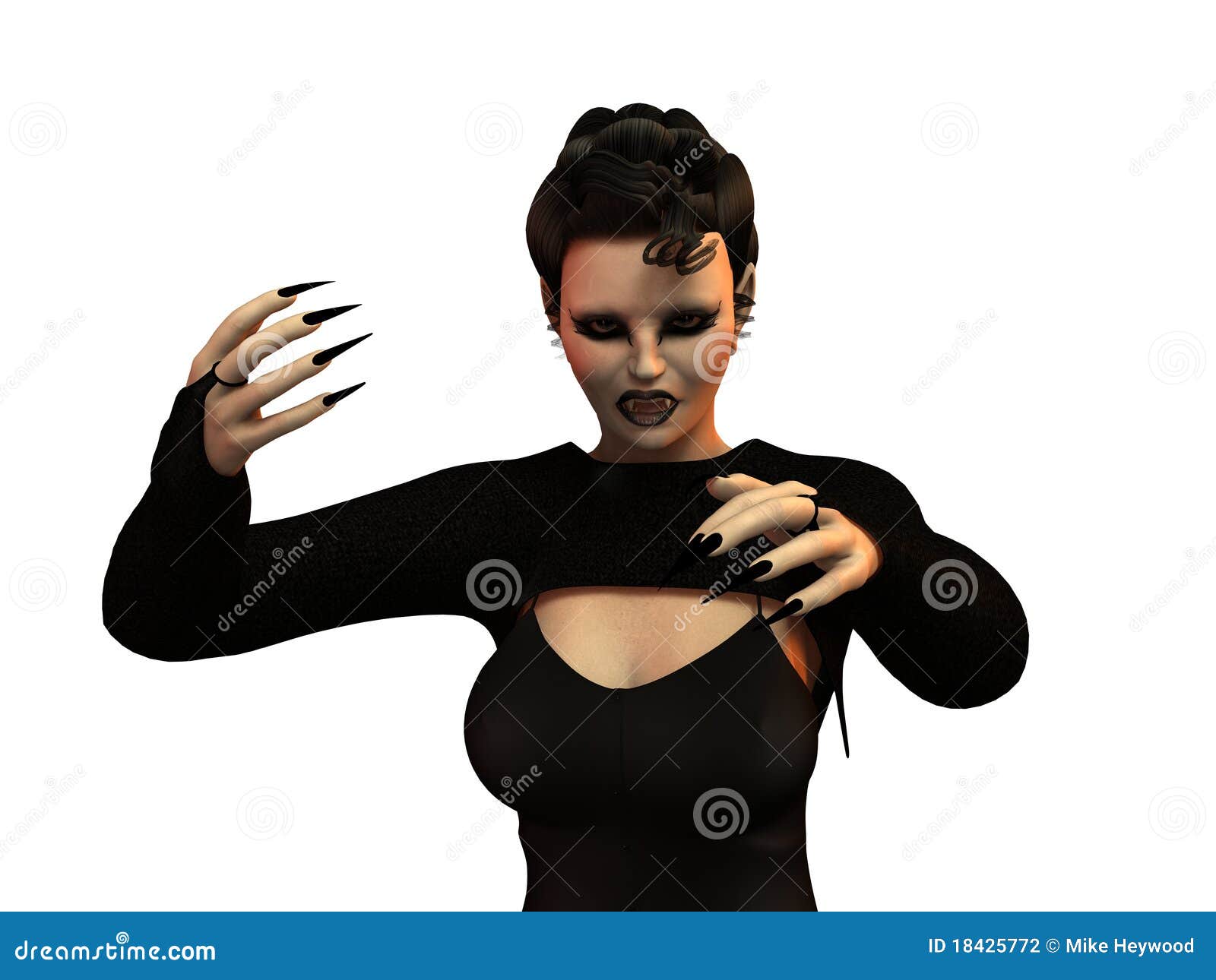 Female Vampire Attacking A Young Woman Stock Image | CartoonDealer.com ...
