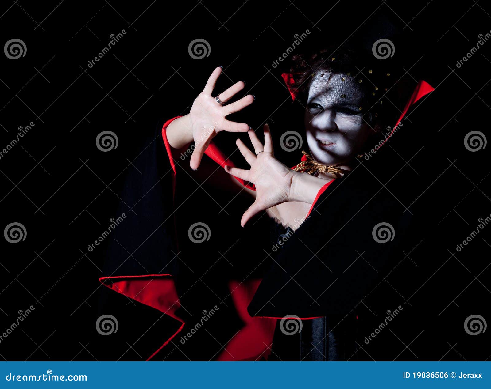 Female Vampire Defense Light Stock Photo - Image of halloween, pain ...