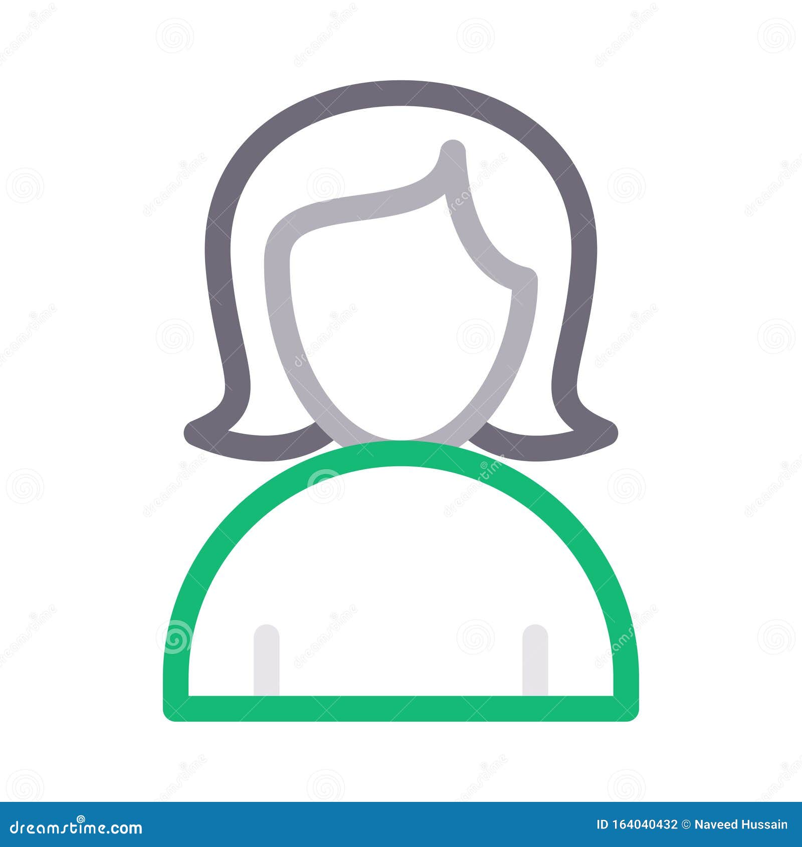 Female Vector Color Line Icon Stock Vector - Illustration of girl ...