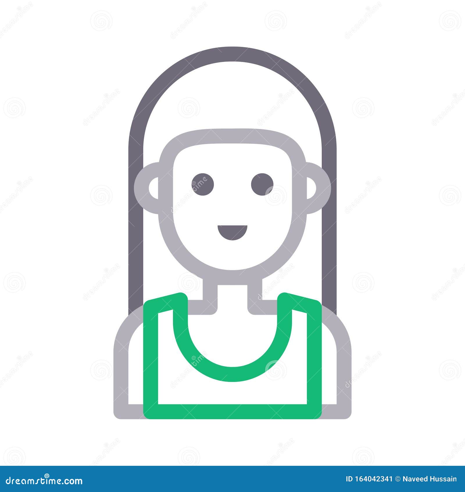 Female Vector Color Line Icon Stock Vector - Illustration of ...