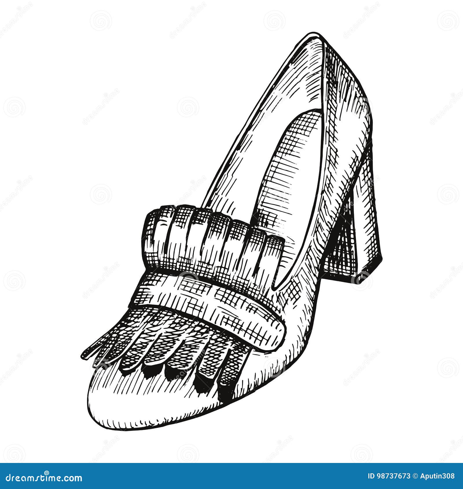 Female Vector Shoes. Hand Drawing Isolated Stock Vector - Illustration ...