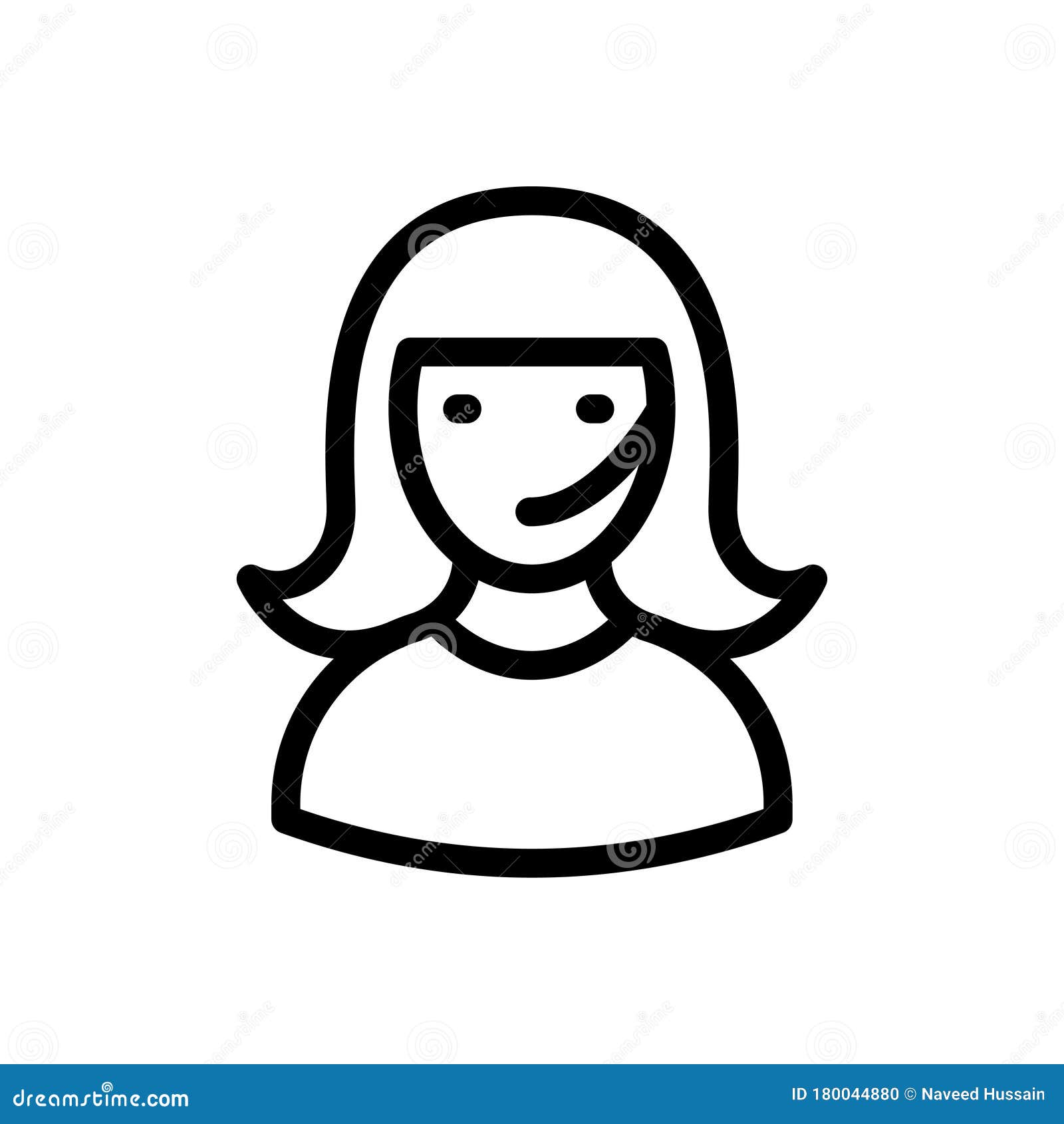 Female Vector Thin Line Icon Stock Vector - Illustration of premium ...