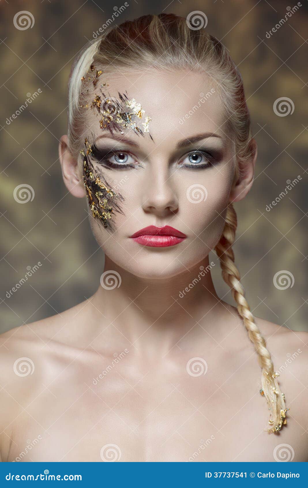 Female Visage with Creative Make-up Stock Image - Image of amazing ...