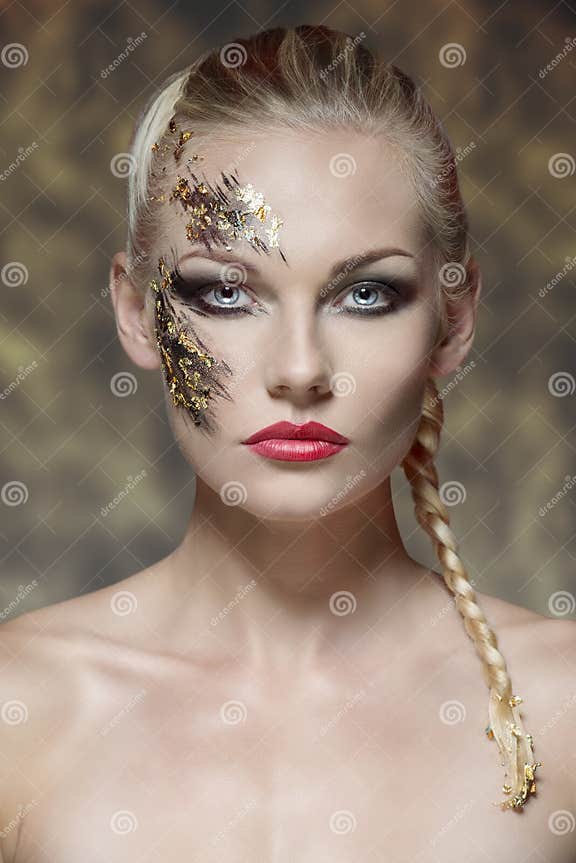 Female Visage with Creative Make-up Stock Image - Image of amazing ...