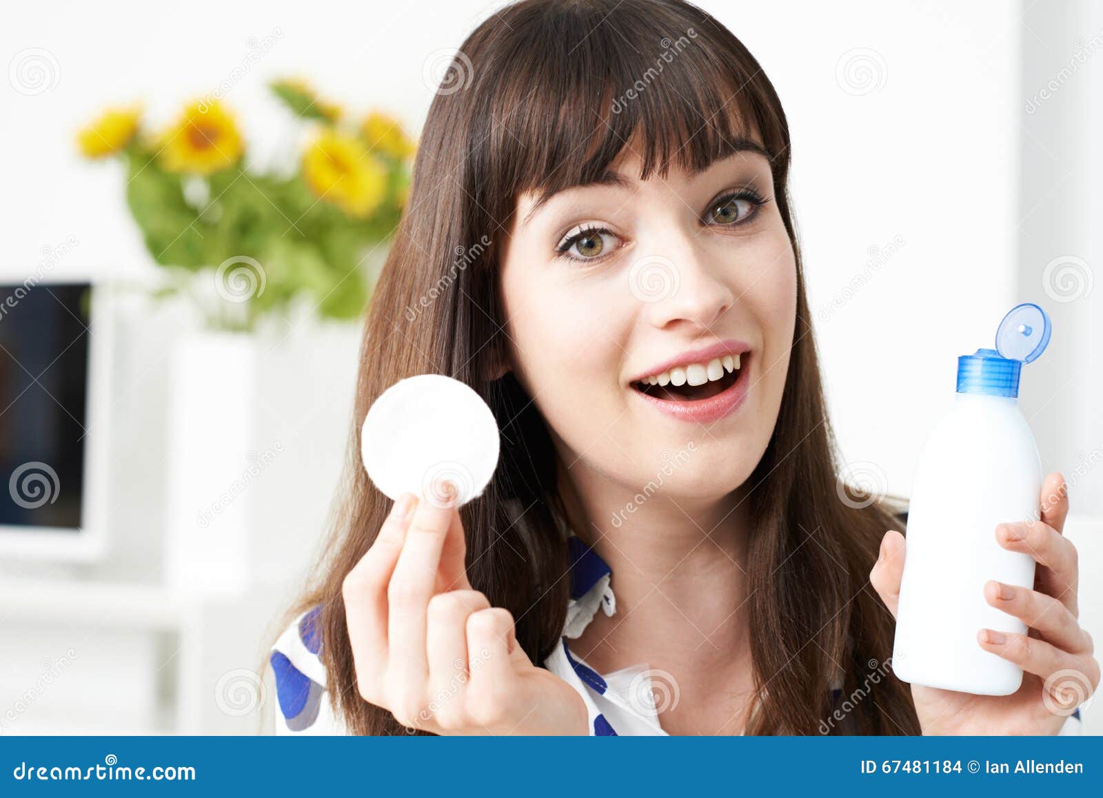 Female Vlogger Presenting Make Up Tutorial Video Stock Photo - Image of ...