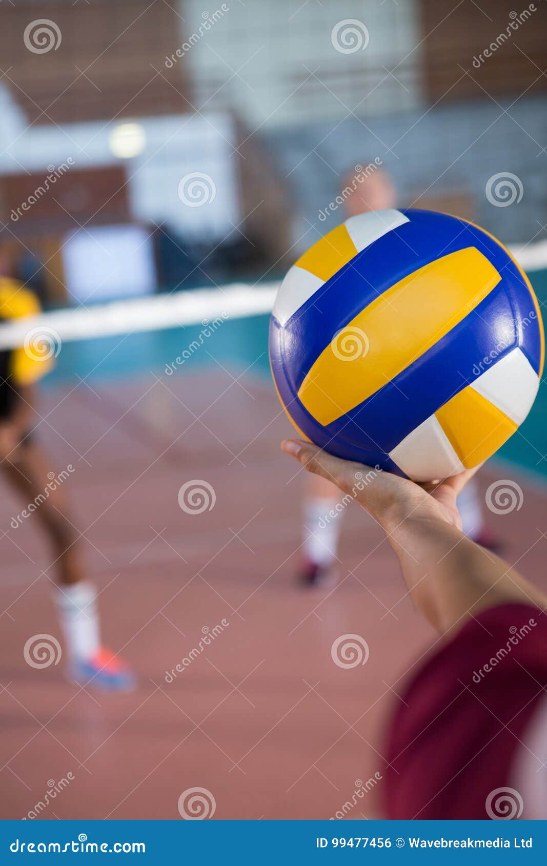 Female Player Playing Volleyball in the Court Stock Photo - Image of ...