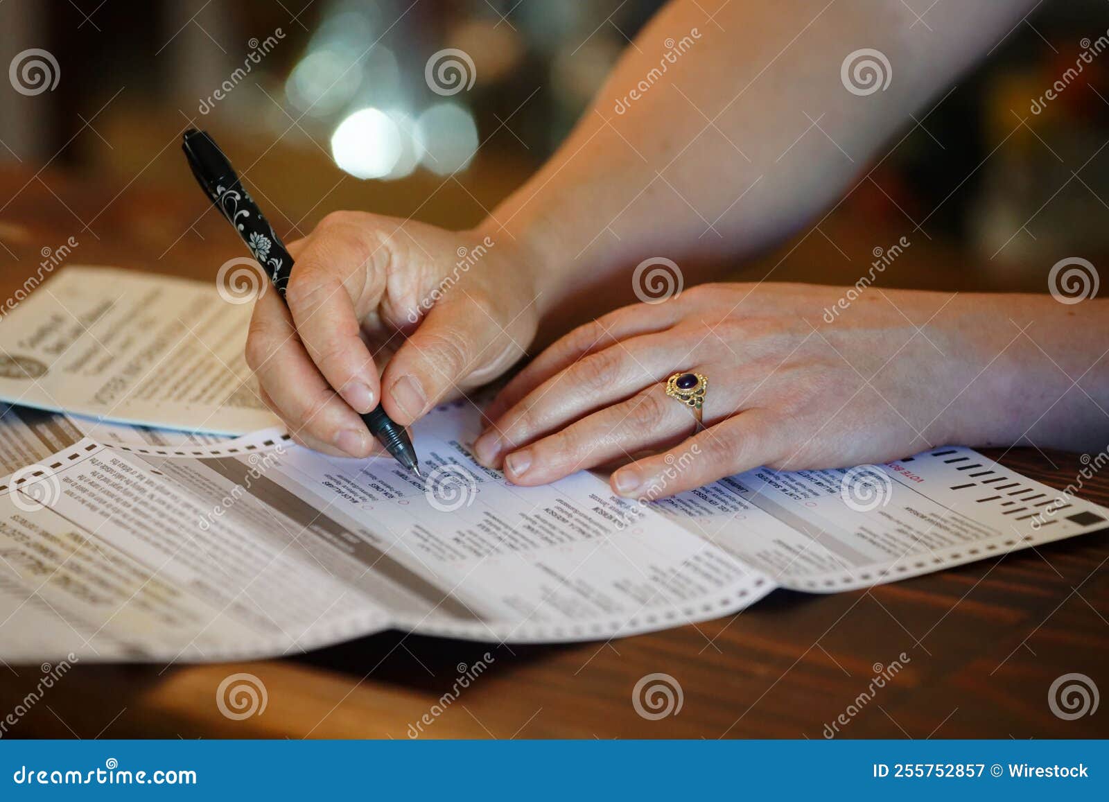 Female Voting for a Candidate during the Elections Stock Image - Image ...