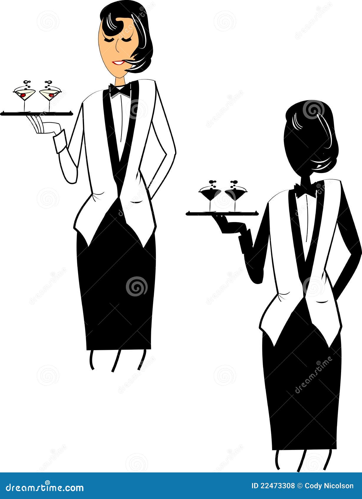 Female waitress stock vector. Illustration of drinks - 22473308