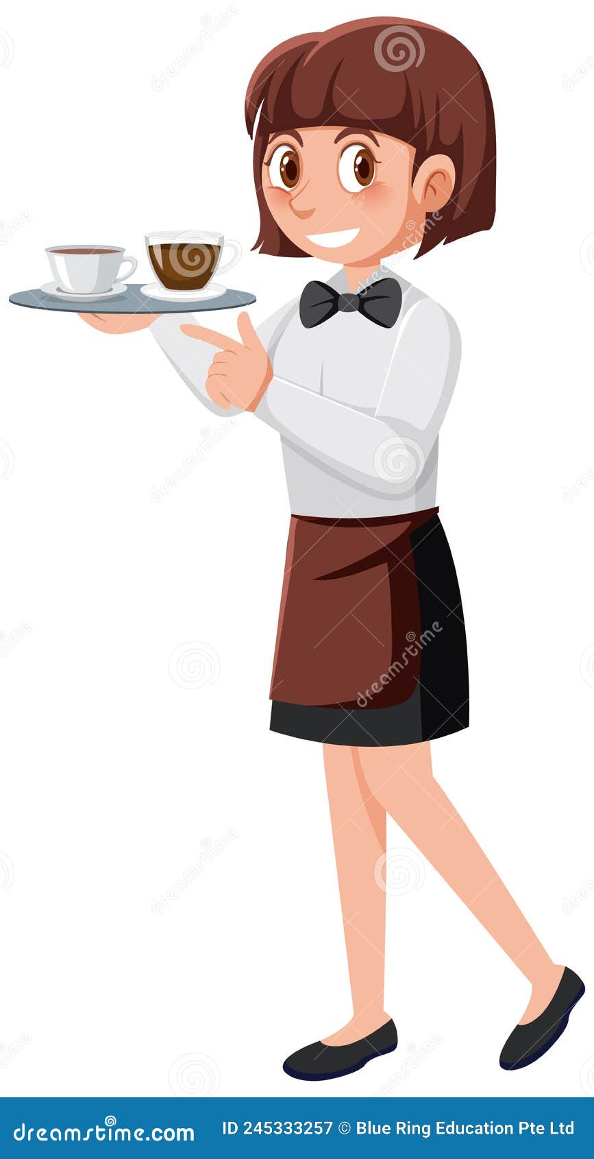 Female Waitress With Mask Vector Design | CartoonDealer.com #185232455
