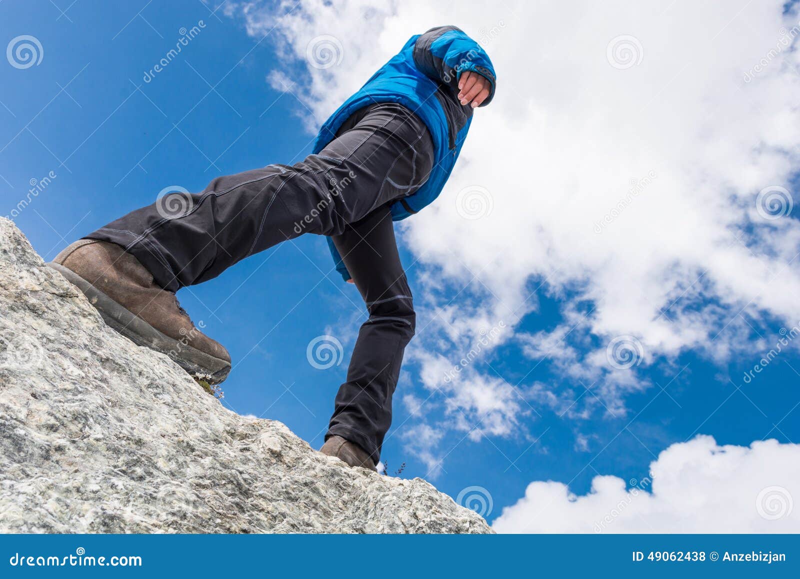Female Walking on Mountain Ridge Stock Photo - Image of adventure ...