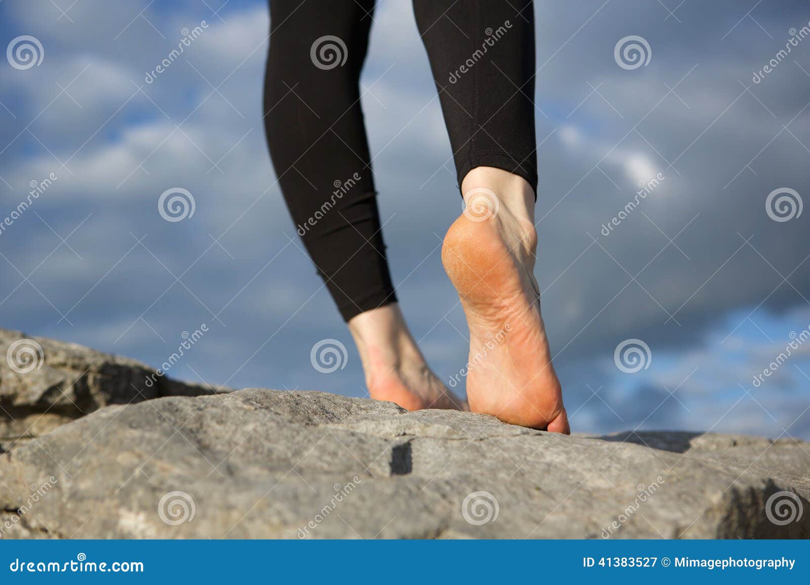 Female Walking On Rock Barefoot Stock Image Image Of Barefoot Angle 41383527