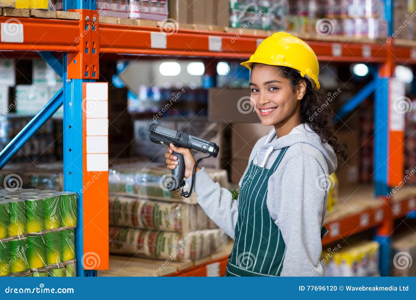 Female Warehouse Worker Using Digital Equipment Stock Photo - Image of ...