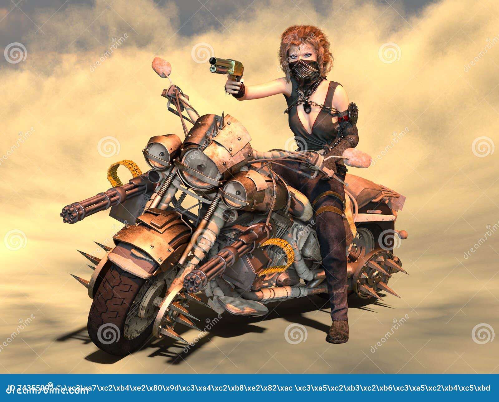 Female warrior stock photo. Image of suit, motorcycle - 74355002